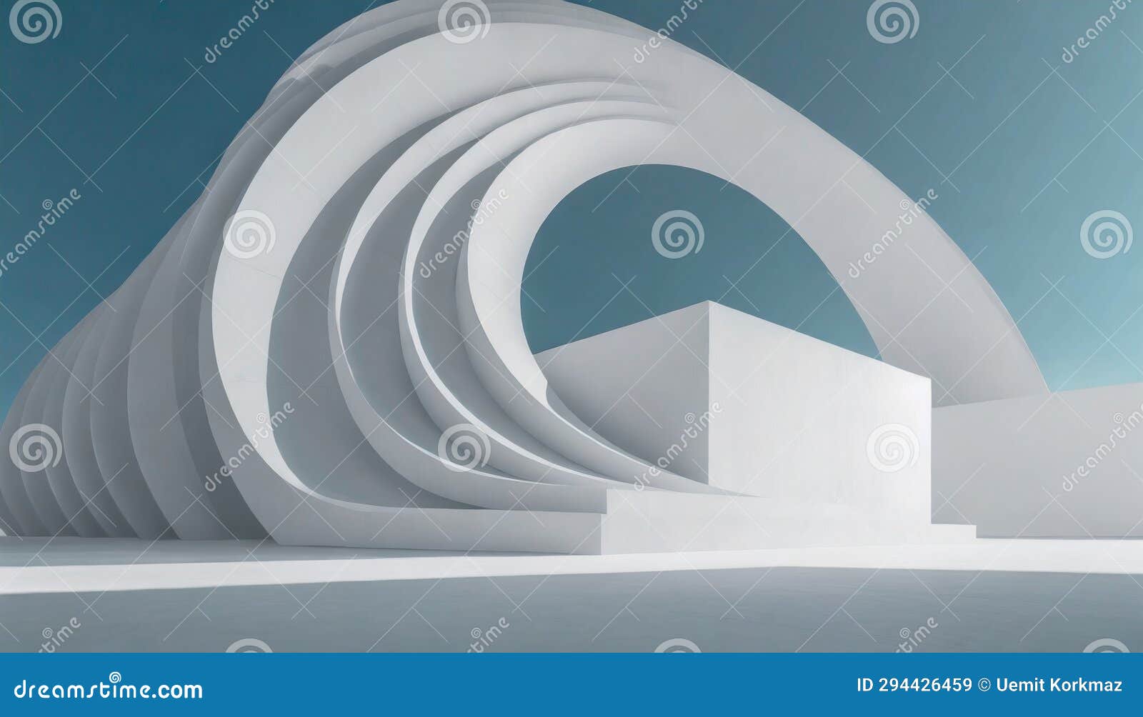 Futuristic Sphere Architectural Elegance in White Space Stock ...