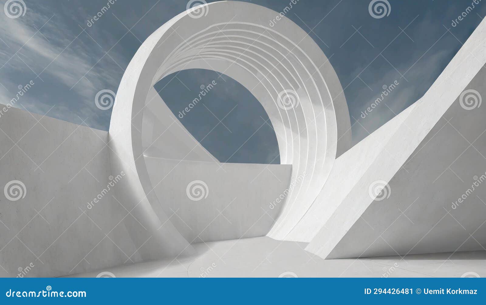 Futuristic Sphere Architectural Elegance in White Space Stock ...