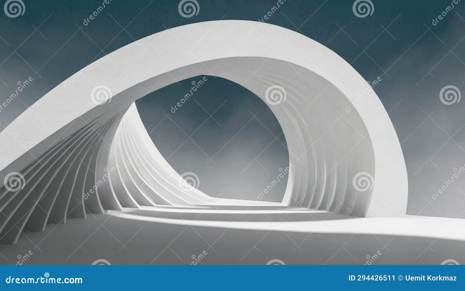 Futuristic Sphere Architectural Elegance in White Space Stock ...