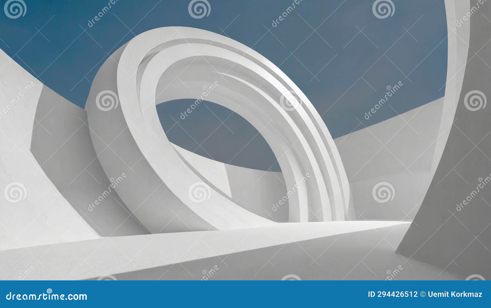 Futuristic Sphere Architectural Elegance in White Space Stock ...