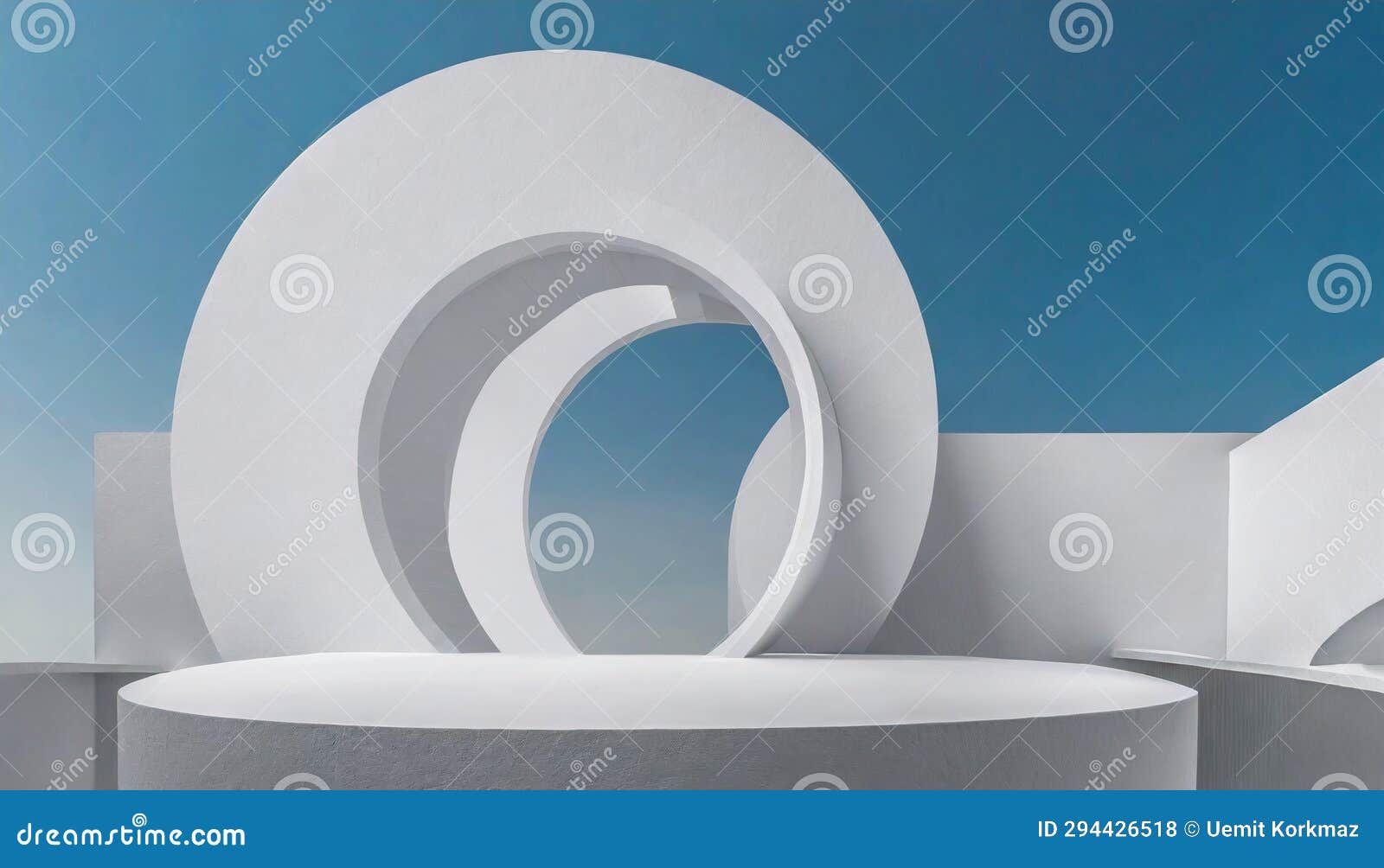 Futuristic Sphere Architectural Elegance in White Space Stock ...