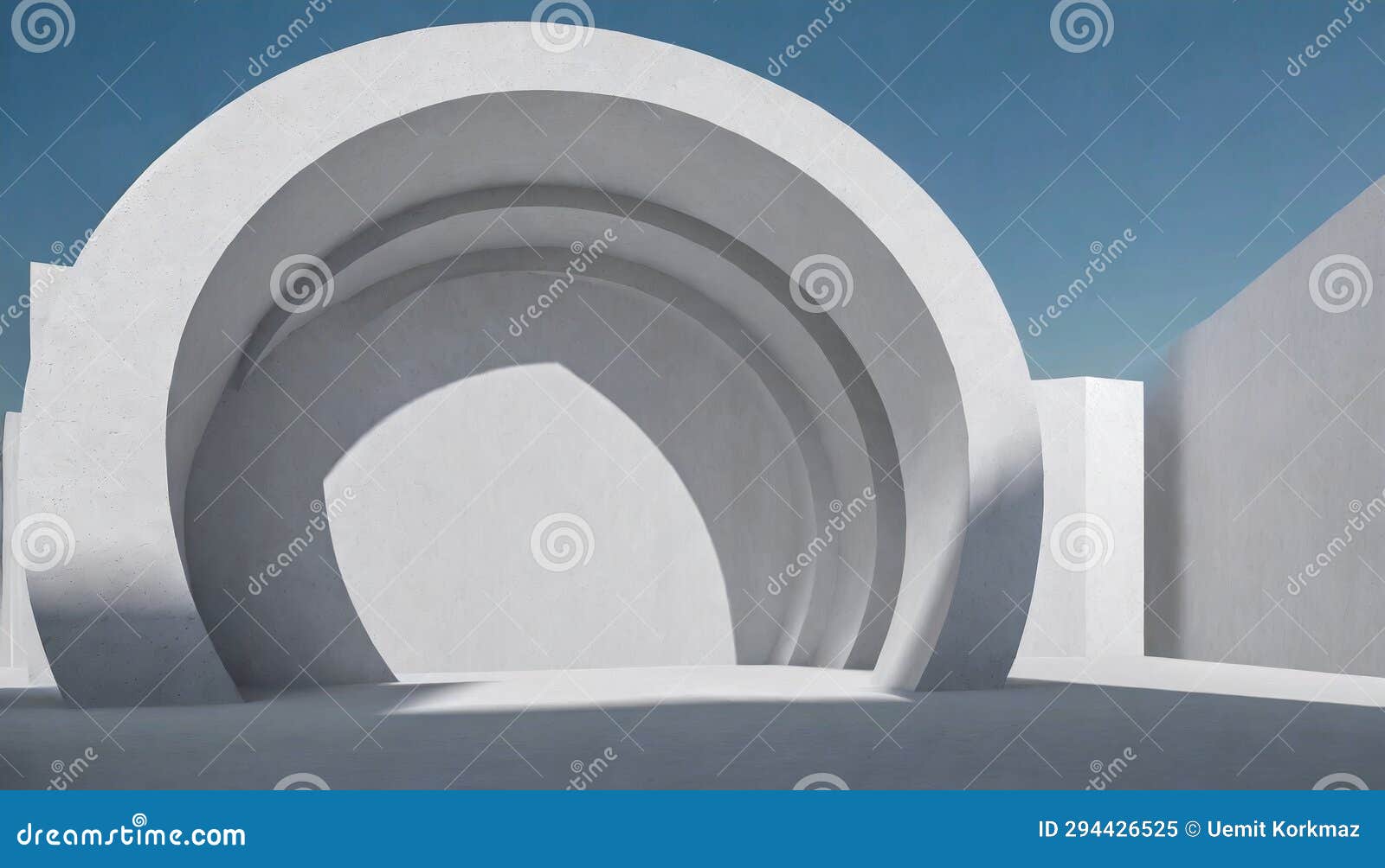 Futuristic Sphere Architectural Elegance in White Space Stock ...