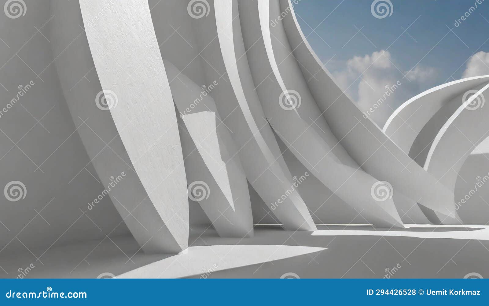Futuristic Sphere Architectural Elegance in White Space Stock ...