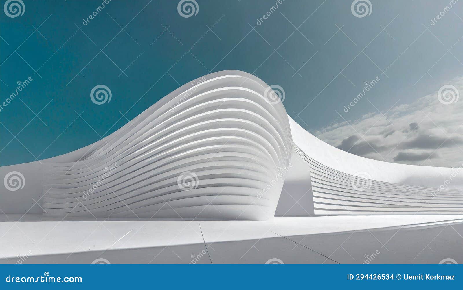 Futuristic Sphere Architectural Elegance in White Space Stock ...