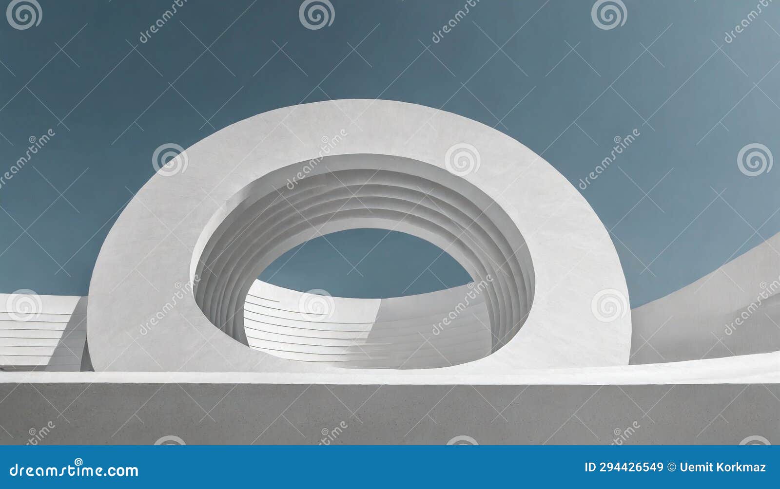 Futuristic Sphere Architectural Elegance in White Space Stock ...