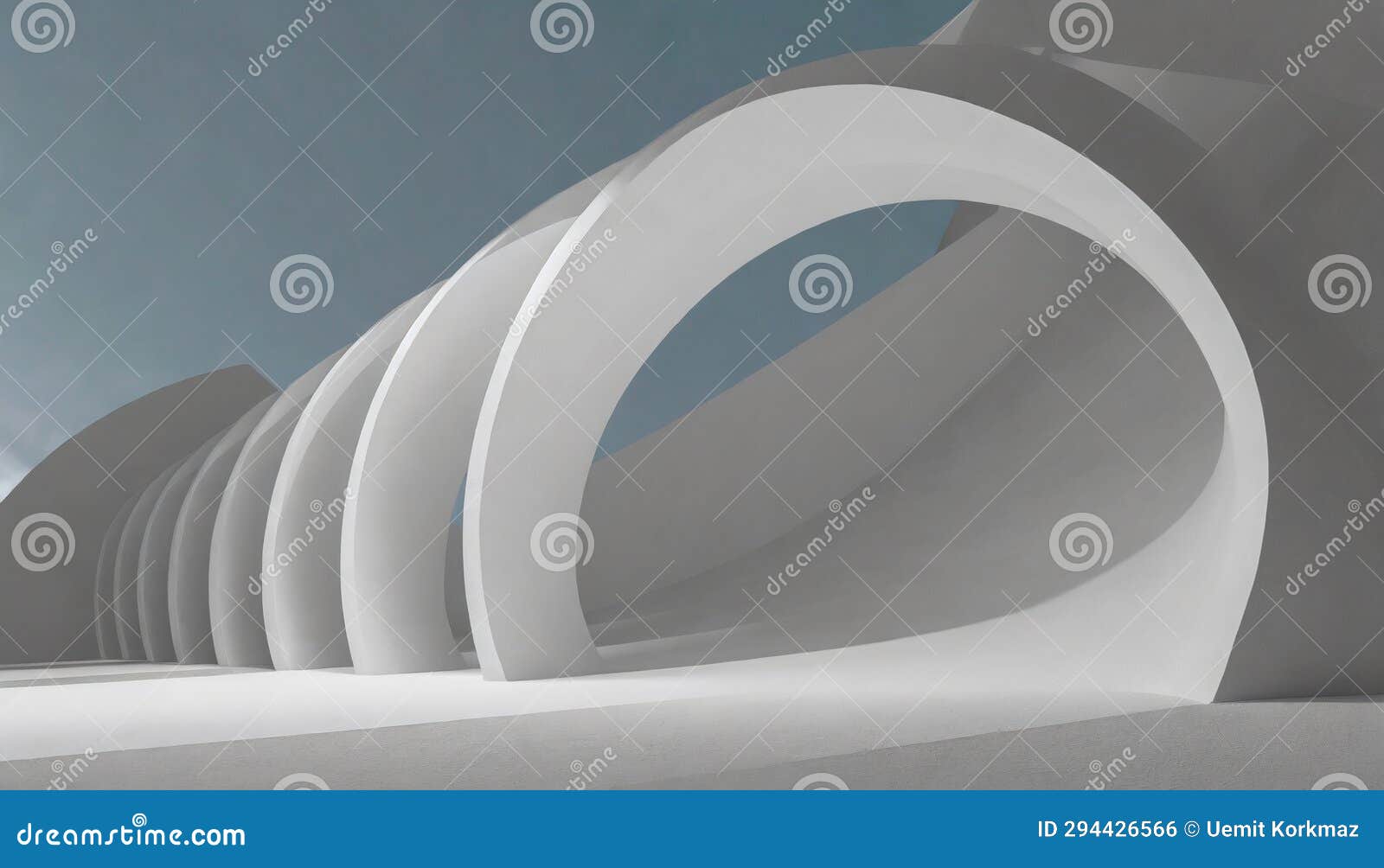 Futuristic Sphere Architectural Elegance in White Space Stock ...