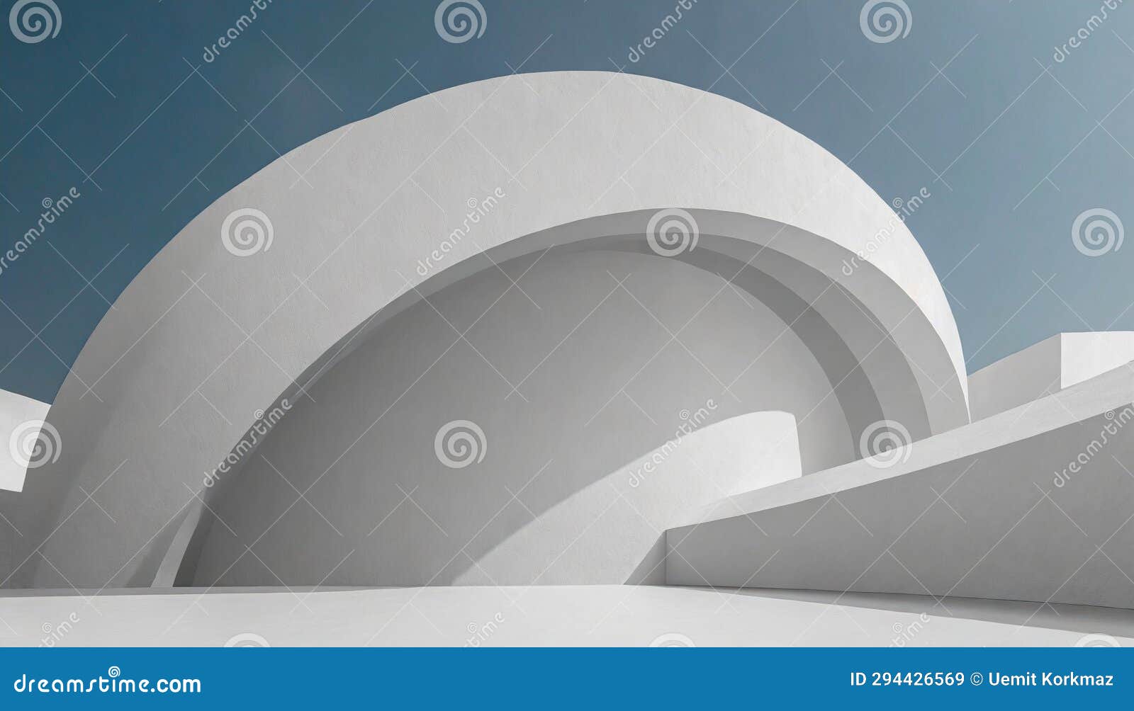 Futuristic Sphere Architectural Elegance in White Space Stock ...