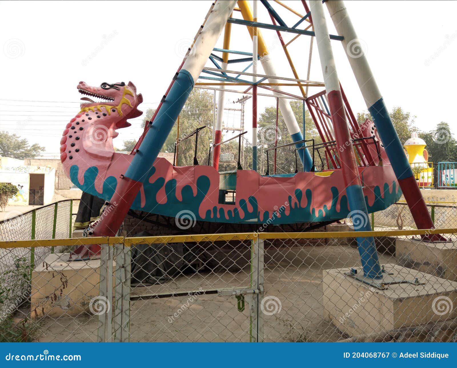 Fascinating dragon ride stock image. Image of park, inflatable - 204068767