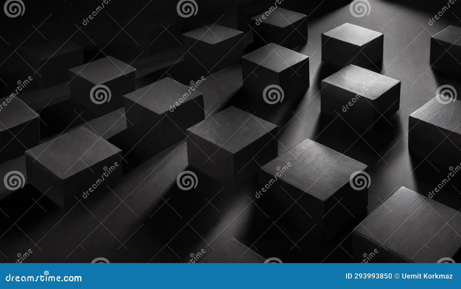 Abstract 3D World Dark Background with Geometric Cubes Stock ...