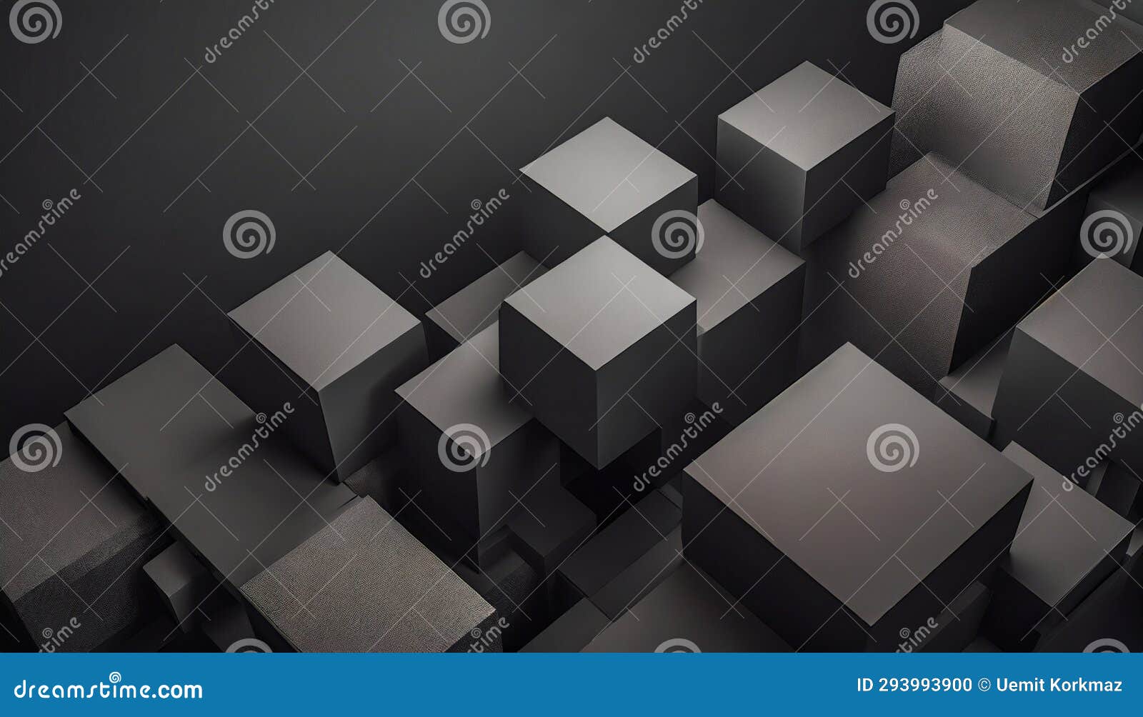 Abstract 3D World Dark Background with Geometric Cubes Stock ...