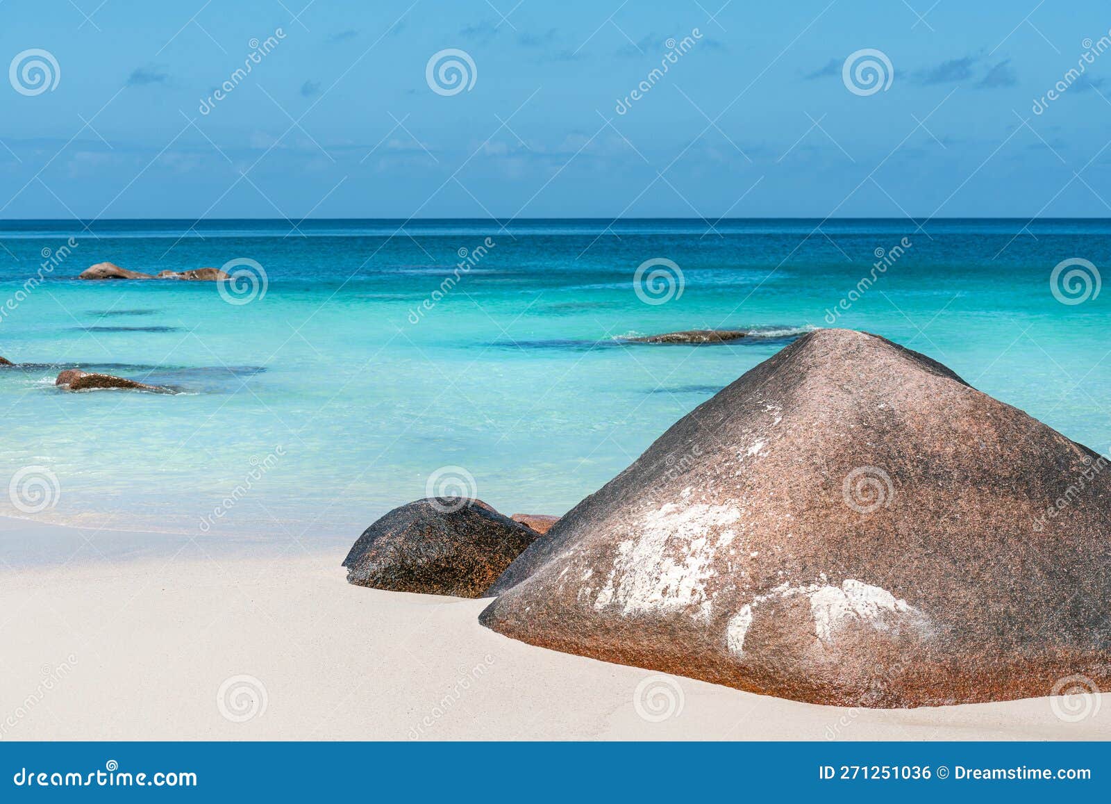 Fascinating Rock Formations on the Beach of the Seychelles. Stock Photo ...