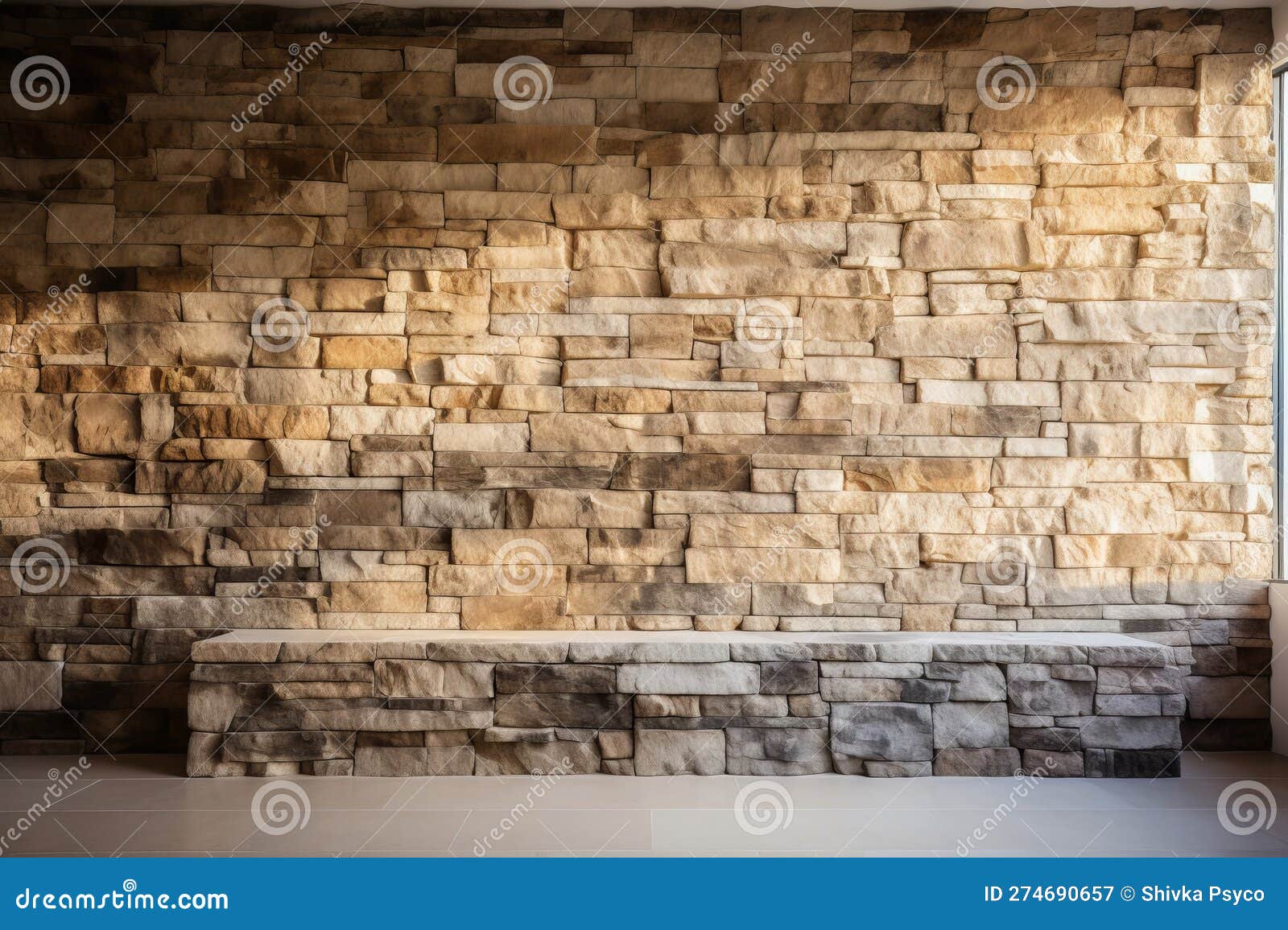 A Fascinating Snapshot of a Natural Stone Clad Wall Generative AI Stock ...