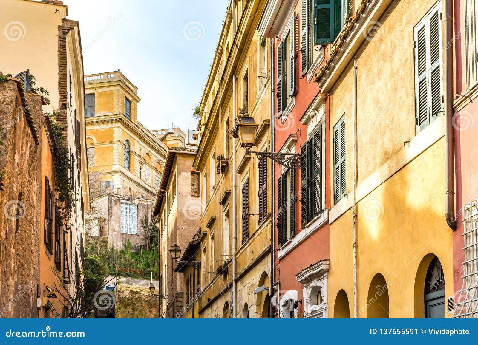 Fascinating street of Rome stock image. Image of creepers - 137655591