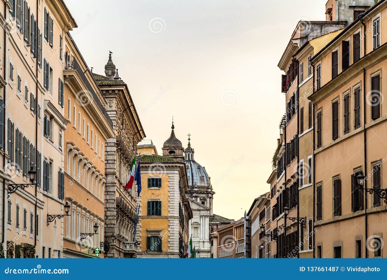 Fascinating street of Rome stock image. Image of fascinating - 137661487