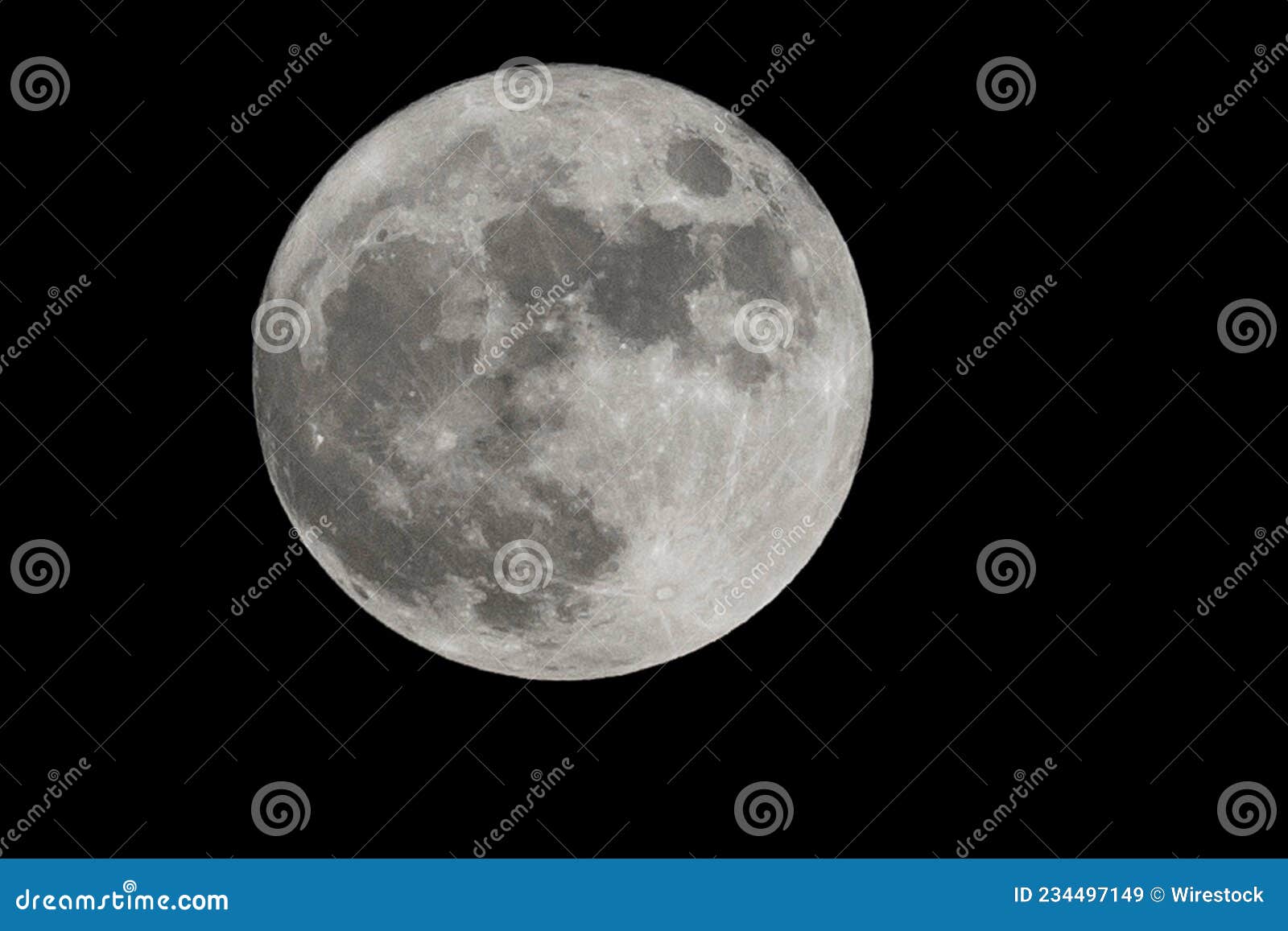 Fascinating Zoomed in View of the Full Moon Stock Image - Image of ...