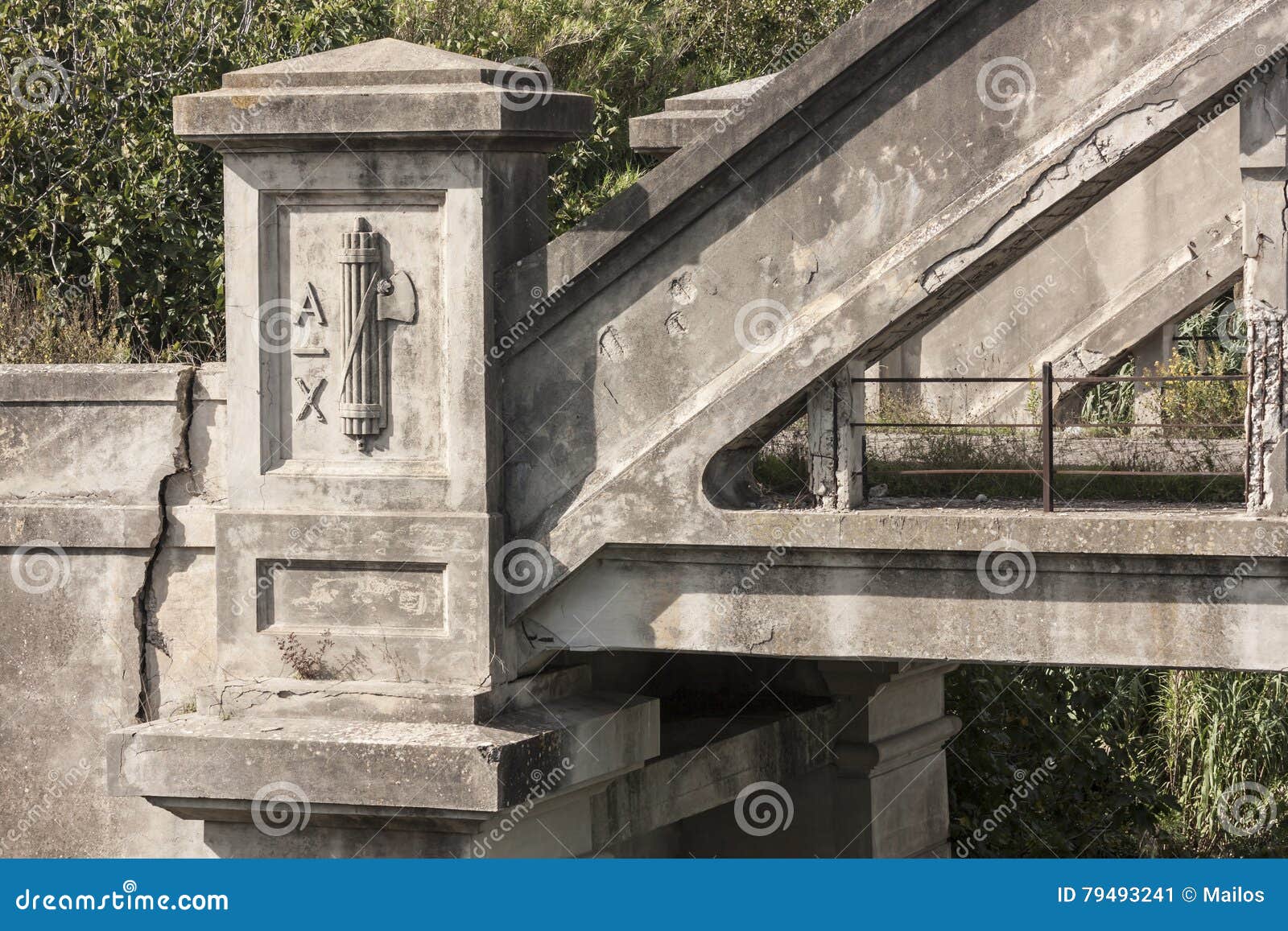 Fascist Symbol Was on an Old Bridge Stock Image - Image of granite ...