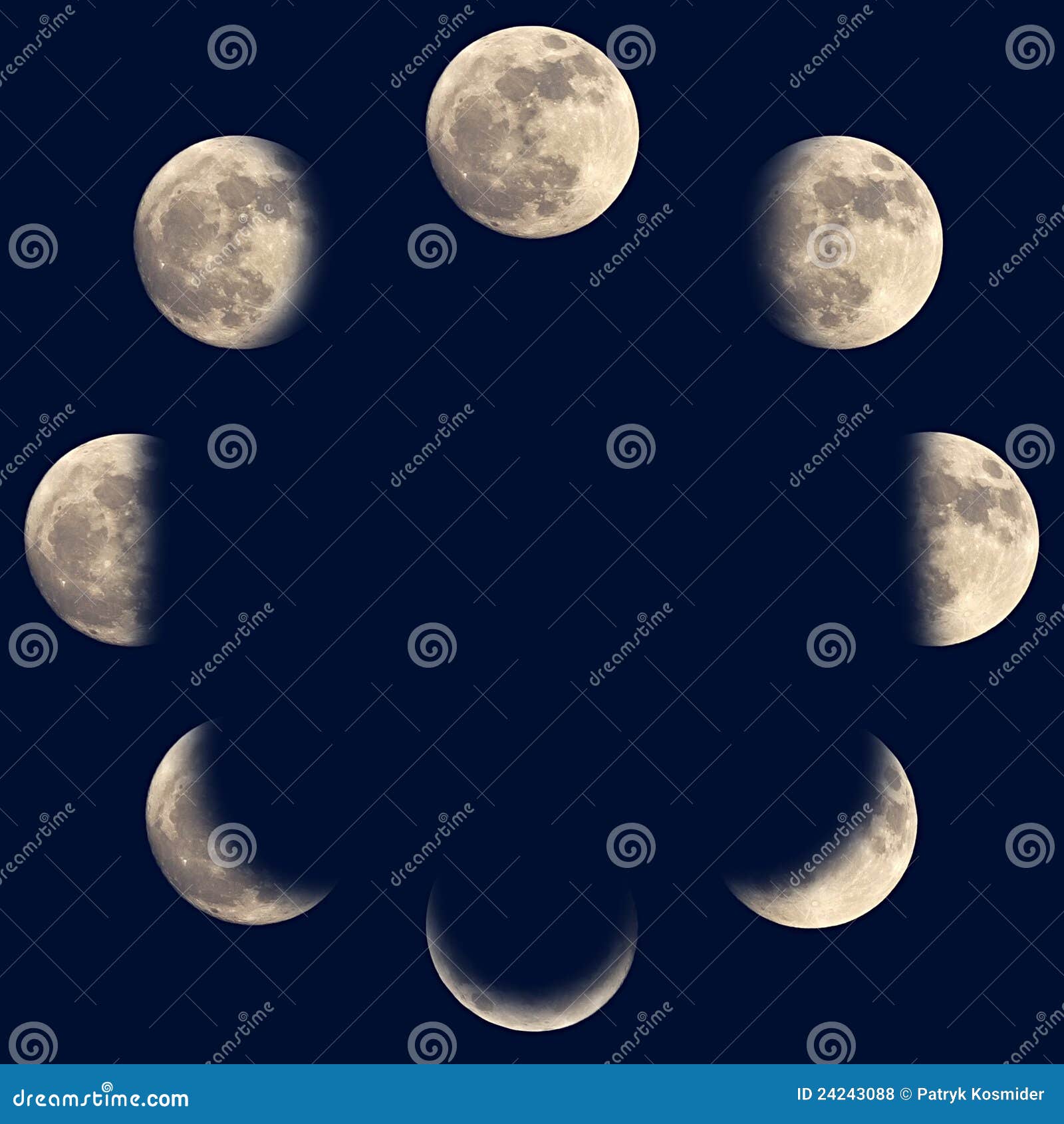 Fases da lua foto de stock. Imagem de escuro, astronomia - 24243088