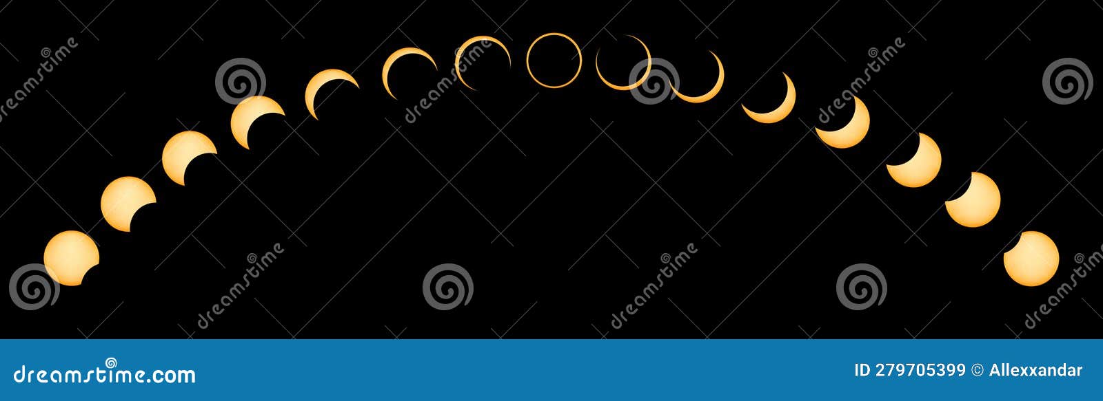 Fases De Eclipse Solar Anual Stock de ilustración - Ilustración de ...