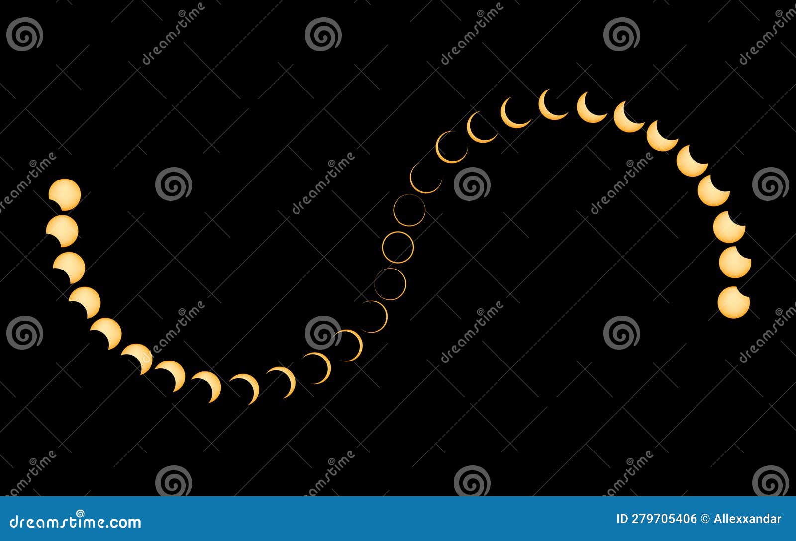 Fases De Eclipse Solar Anual Stock de ilustración - Ilustración de ...