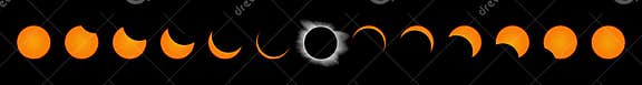 13 Fases De Un Eclipse Solar Stock de ilustración - Ilustración de ...