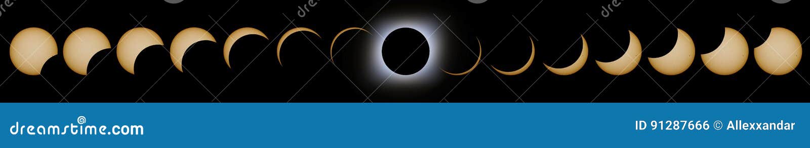 Fases Totales Del Eclipse Solar Eclipse Solar Compuesto Stock de ...