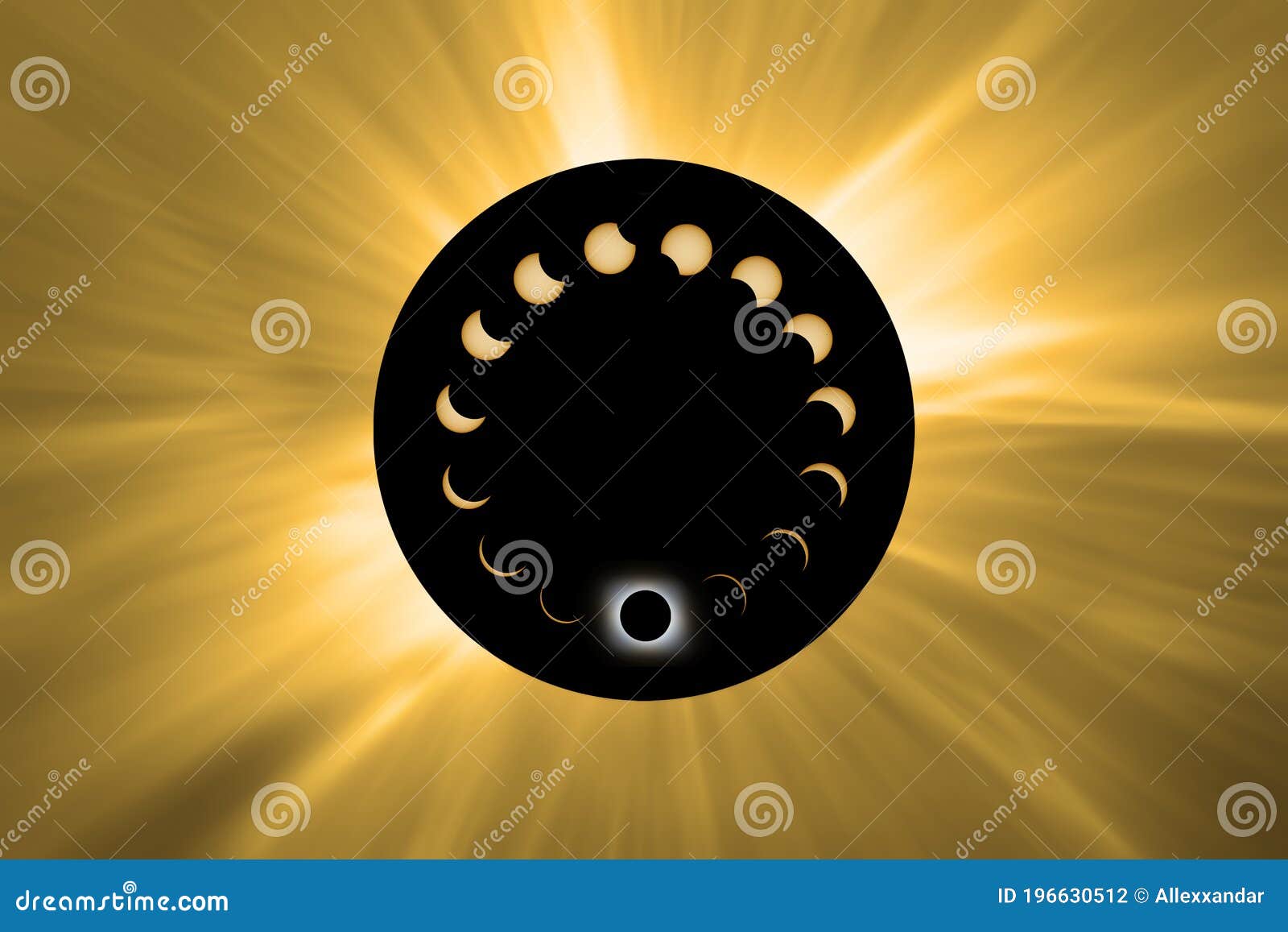 Fases Totales Del Eclipse Solar Foto de archivo - Imagen de brillo ...