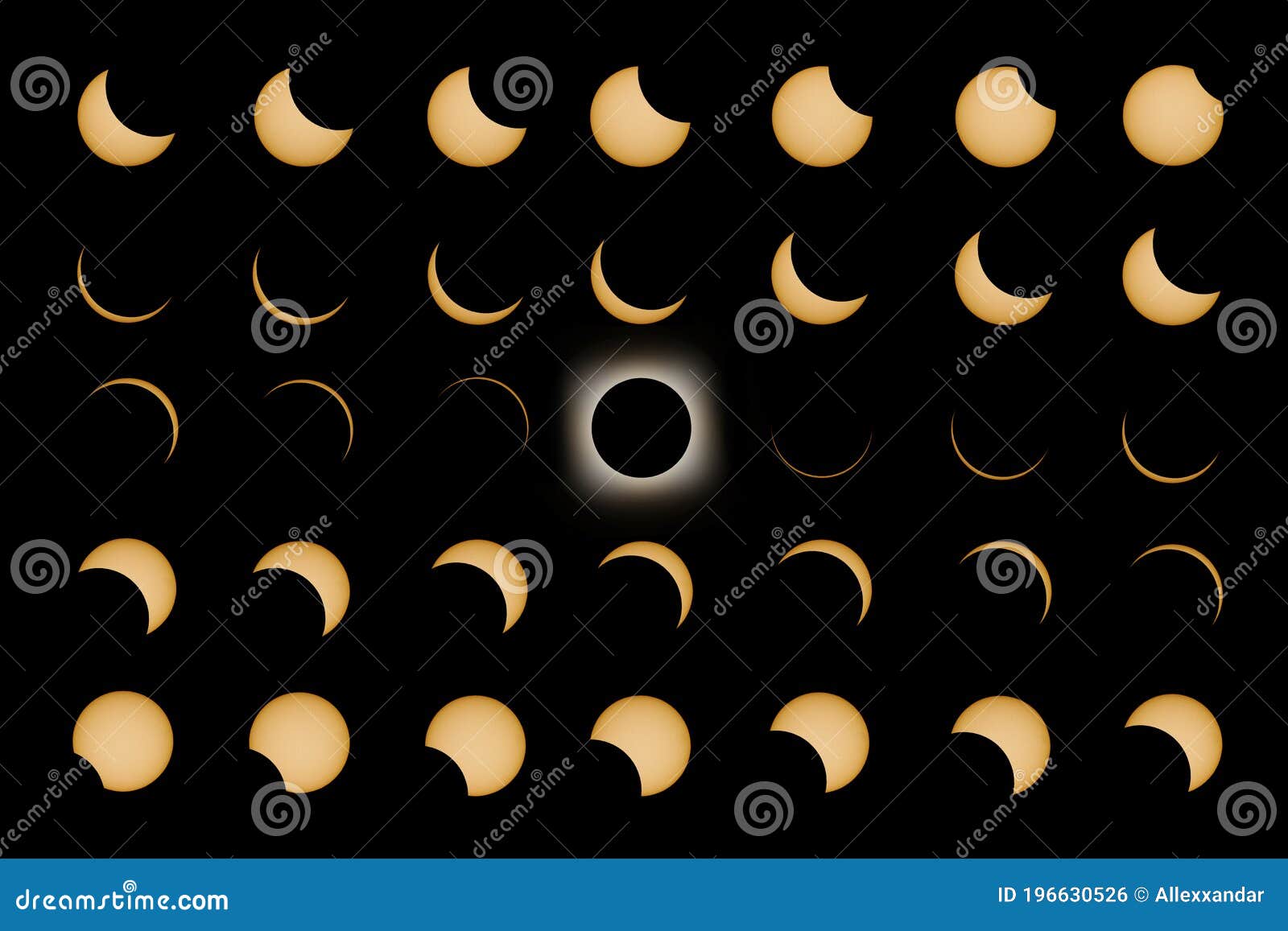 Fases Totales Del Eclipse Solar Foto de archivo - Imagen de astral ...