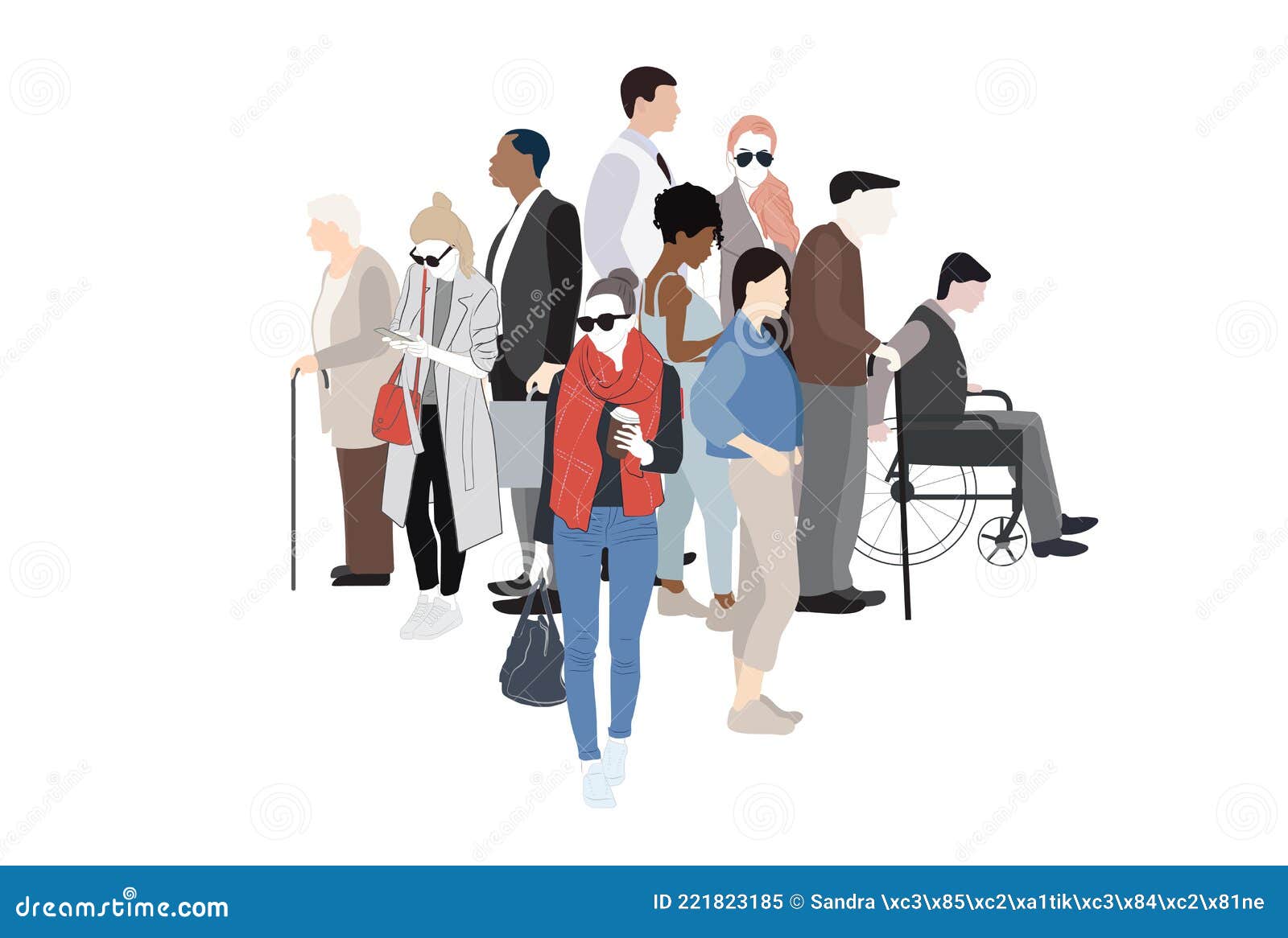 Group of Vector Women and Man Different Culture, Diverse Gender ...