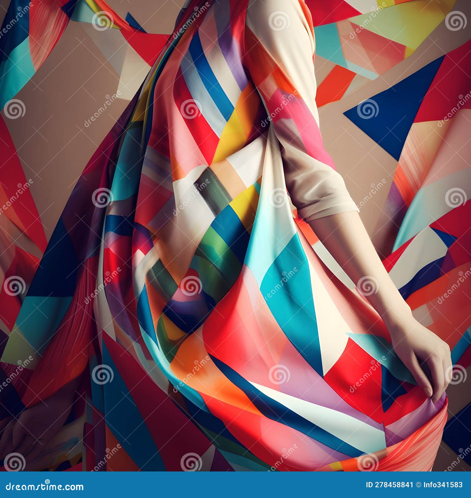Fashion Abstract Shapes Colors Patterns One Generative AI Stock ...
