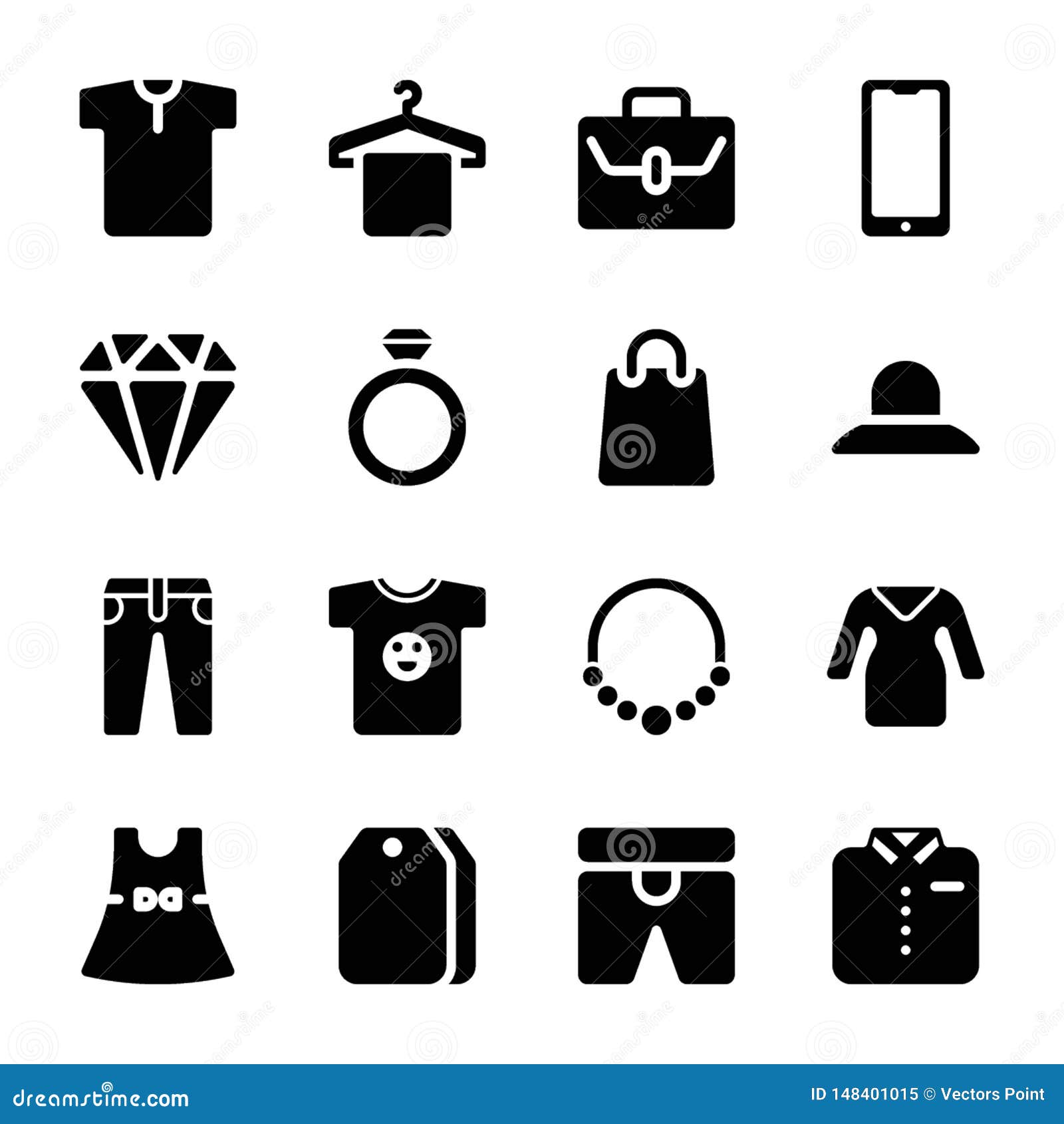 Fashion Accessories Icons Pack Stock Illustration - Illustration of ...