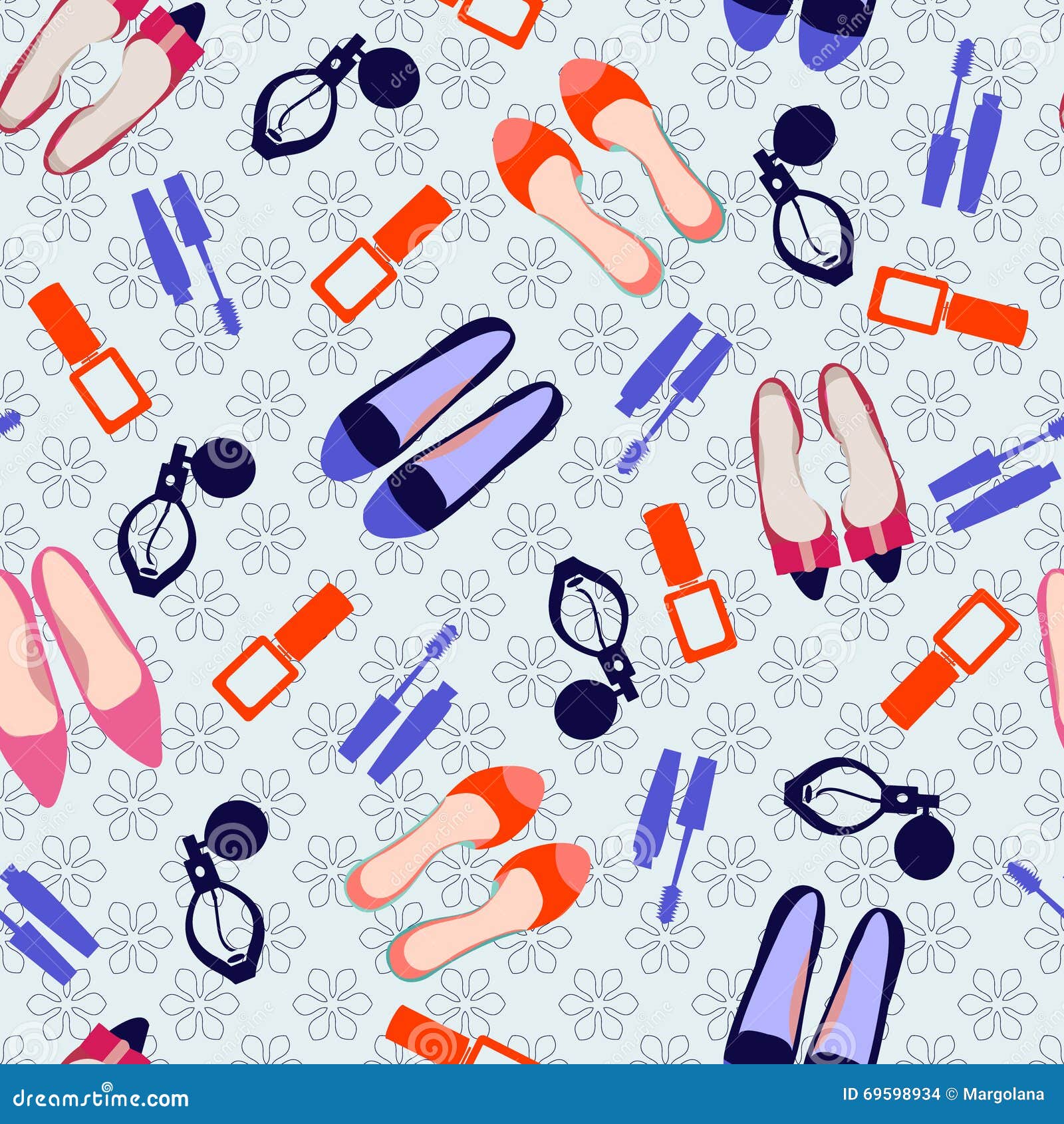 Fashion Accessories Pattern Stock Vector - Illustration of cosmetic ...