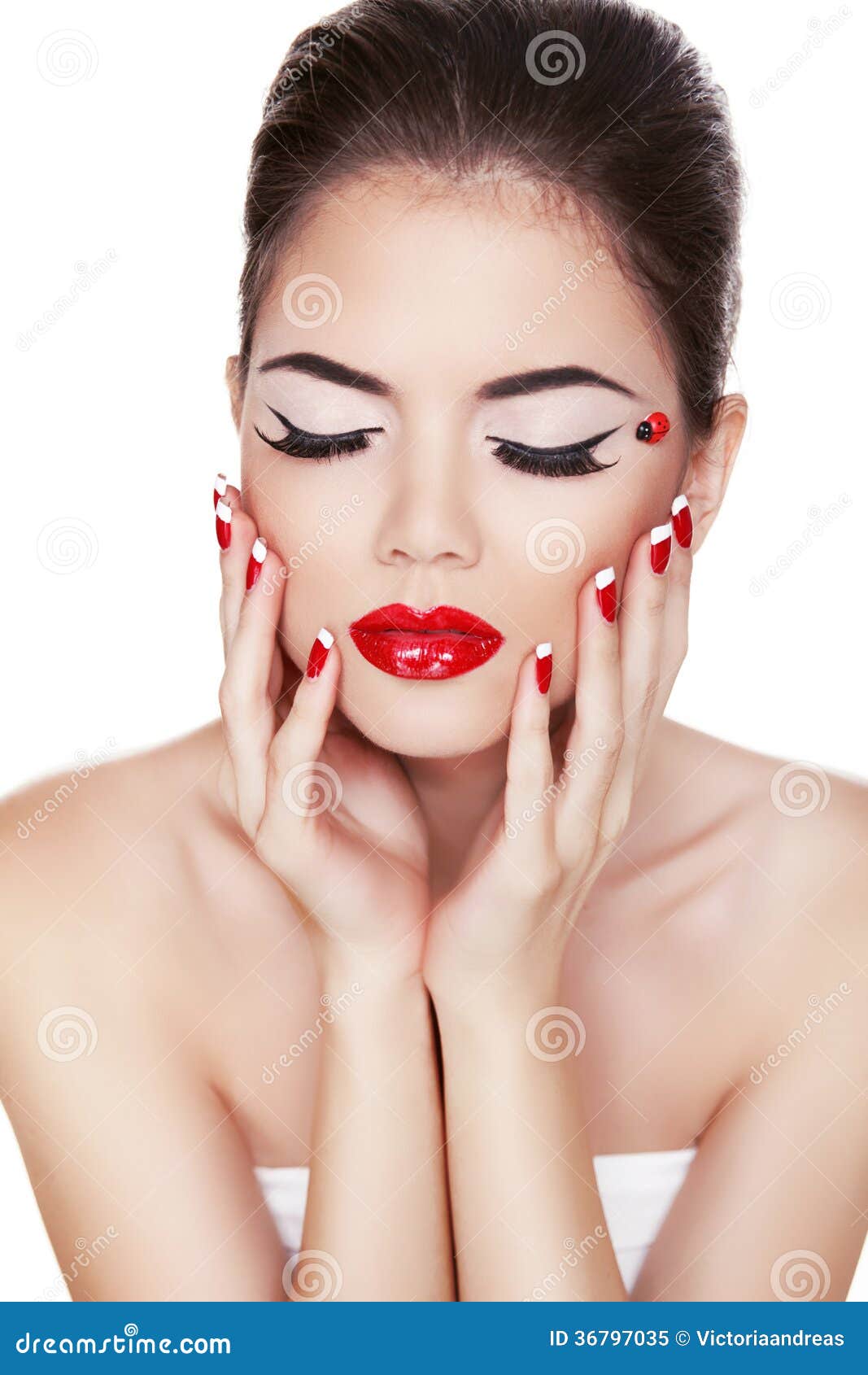 Fashion Beauty Manicure And Make Up Nail Art Stock Image Image Of