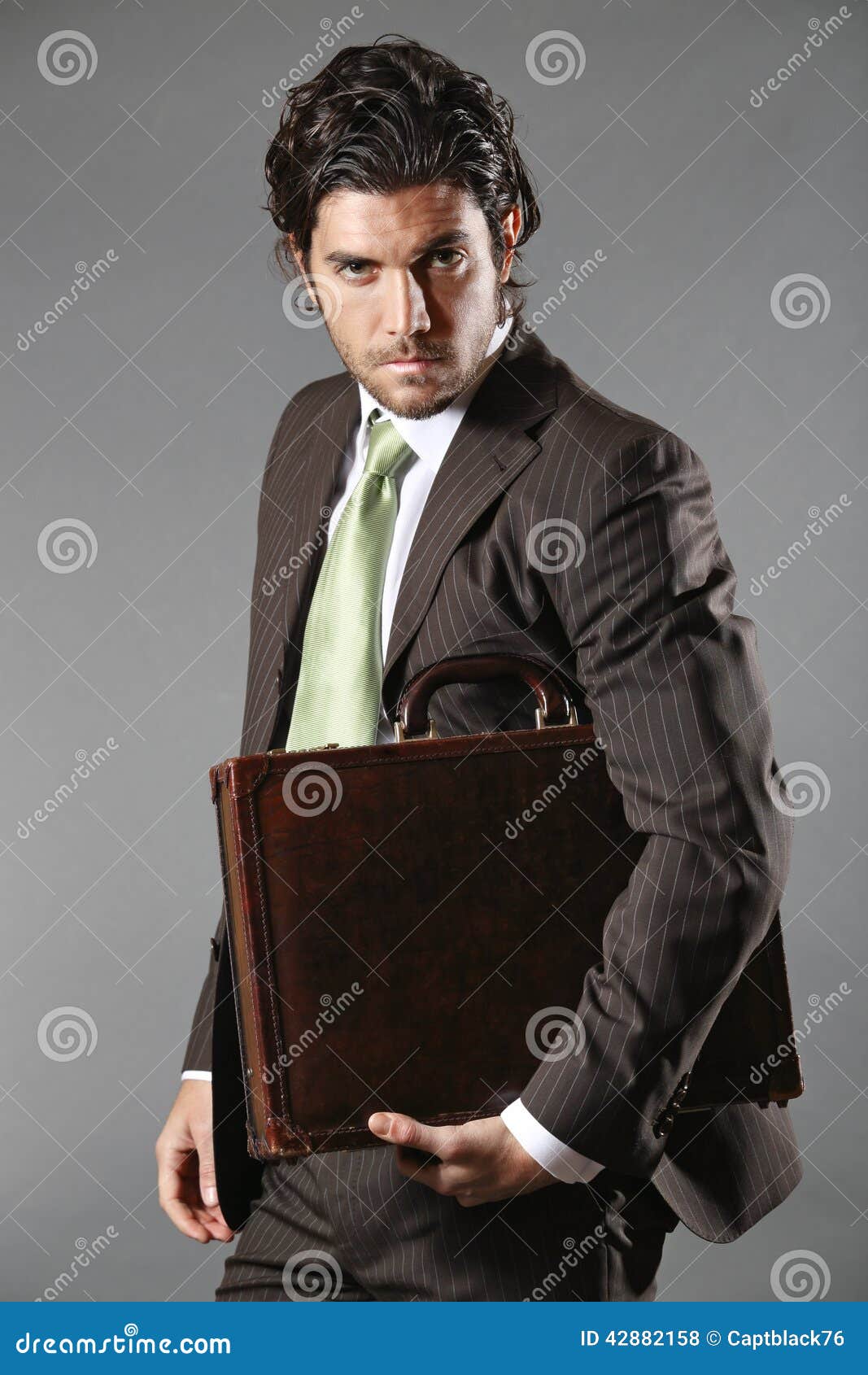 Fashion Business Model Posing with Briefcase Stock Photo - Image of ...