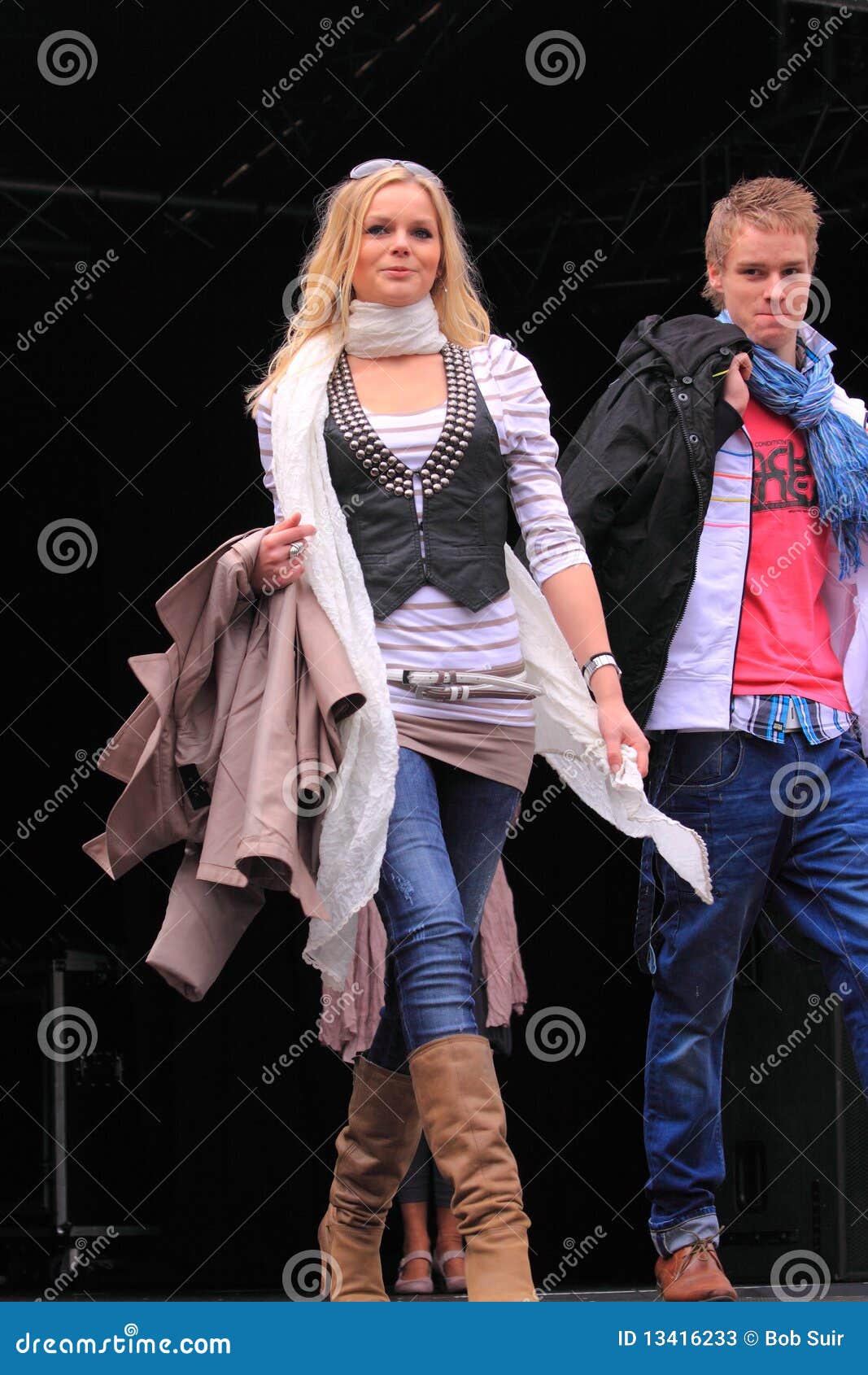 Fashion on the catwalk editorial stock photo. Image of colourful - 13416233