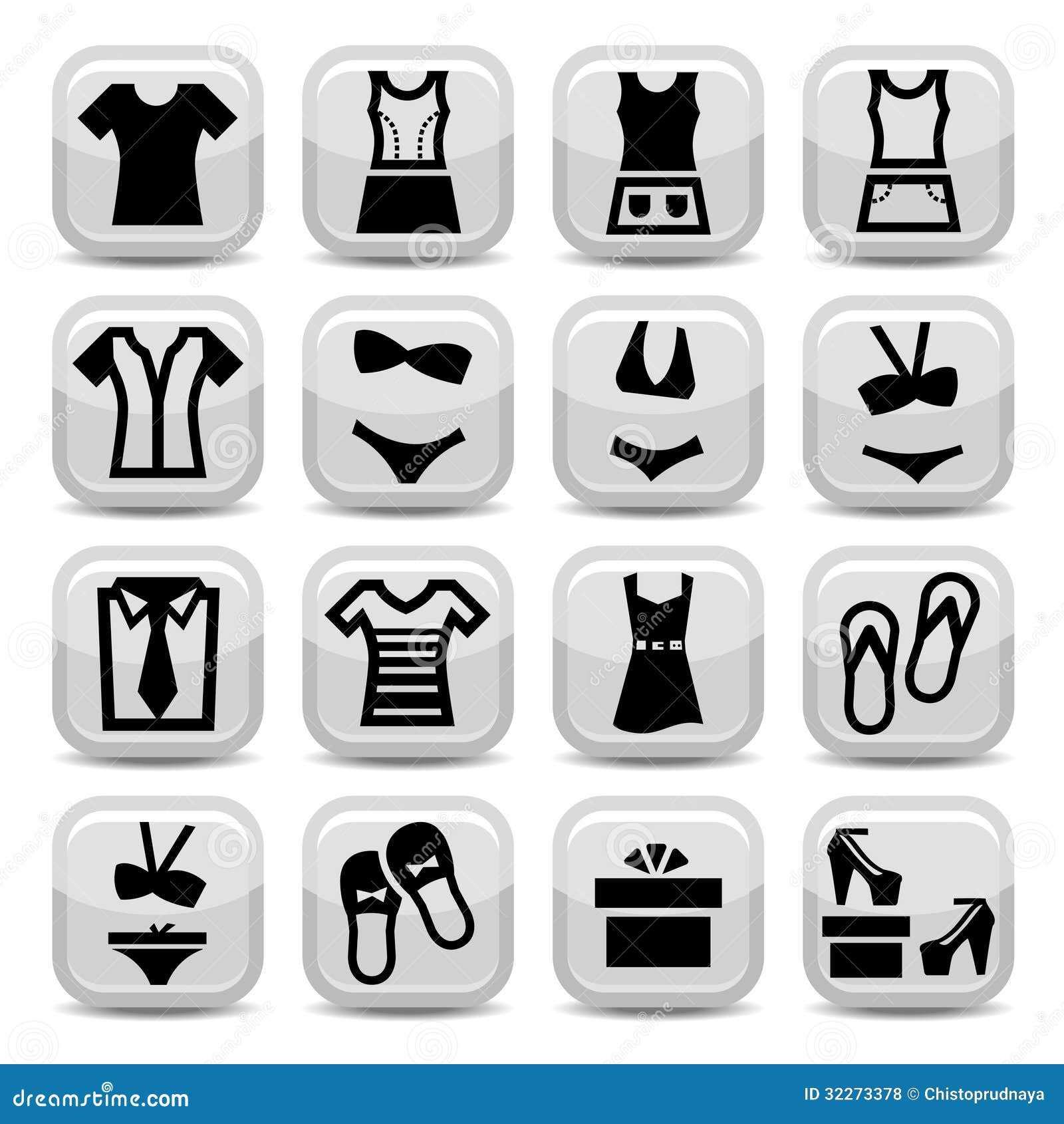 Fashion clothes icons stock vector. Illustration of panties - 32273378
