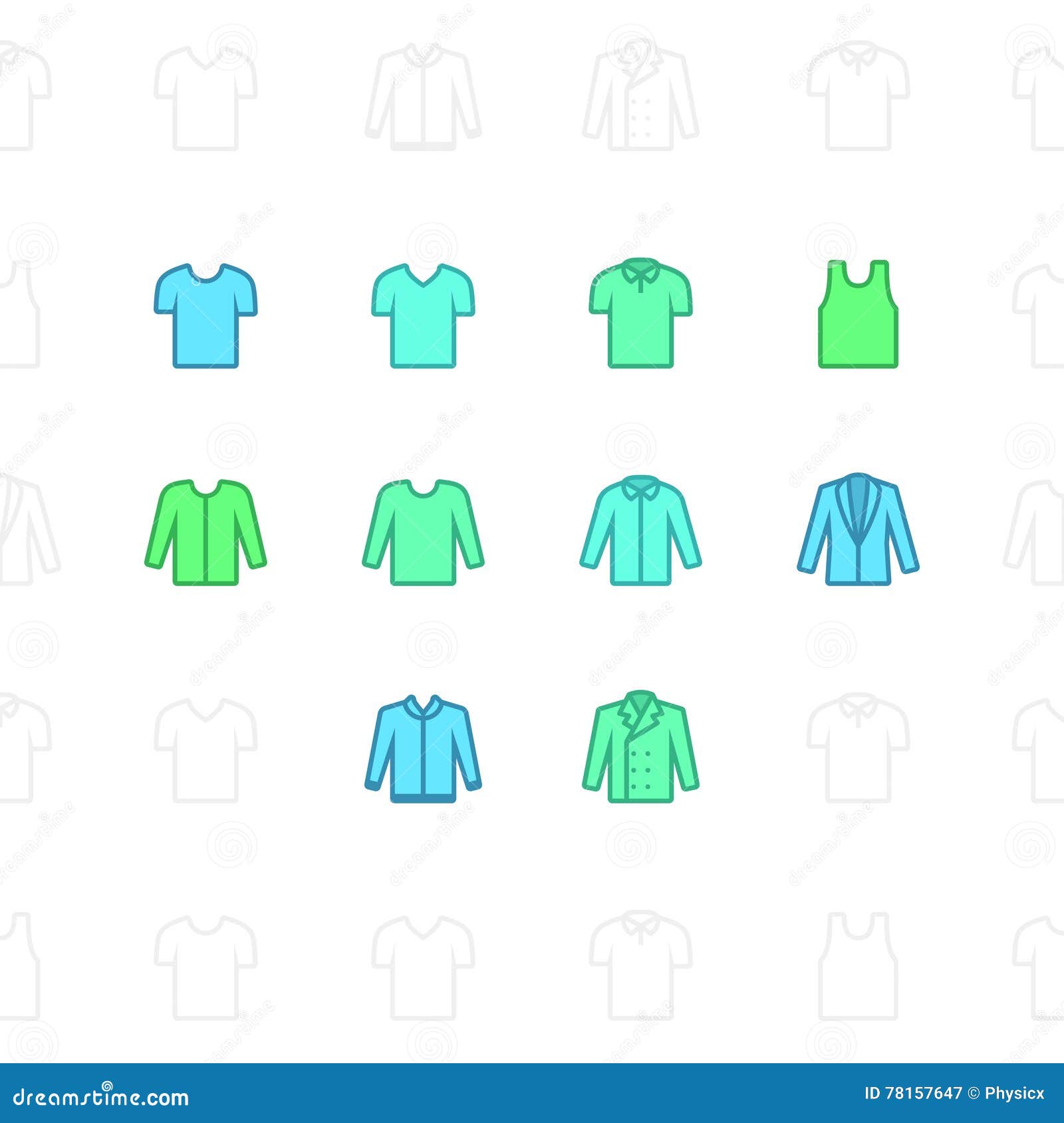 Fashion Clothes Icons, 2 Pixel Stroke & 60x60 Resolution Stock Vector ...