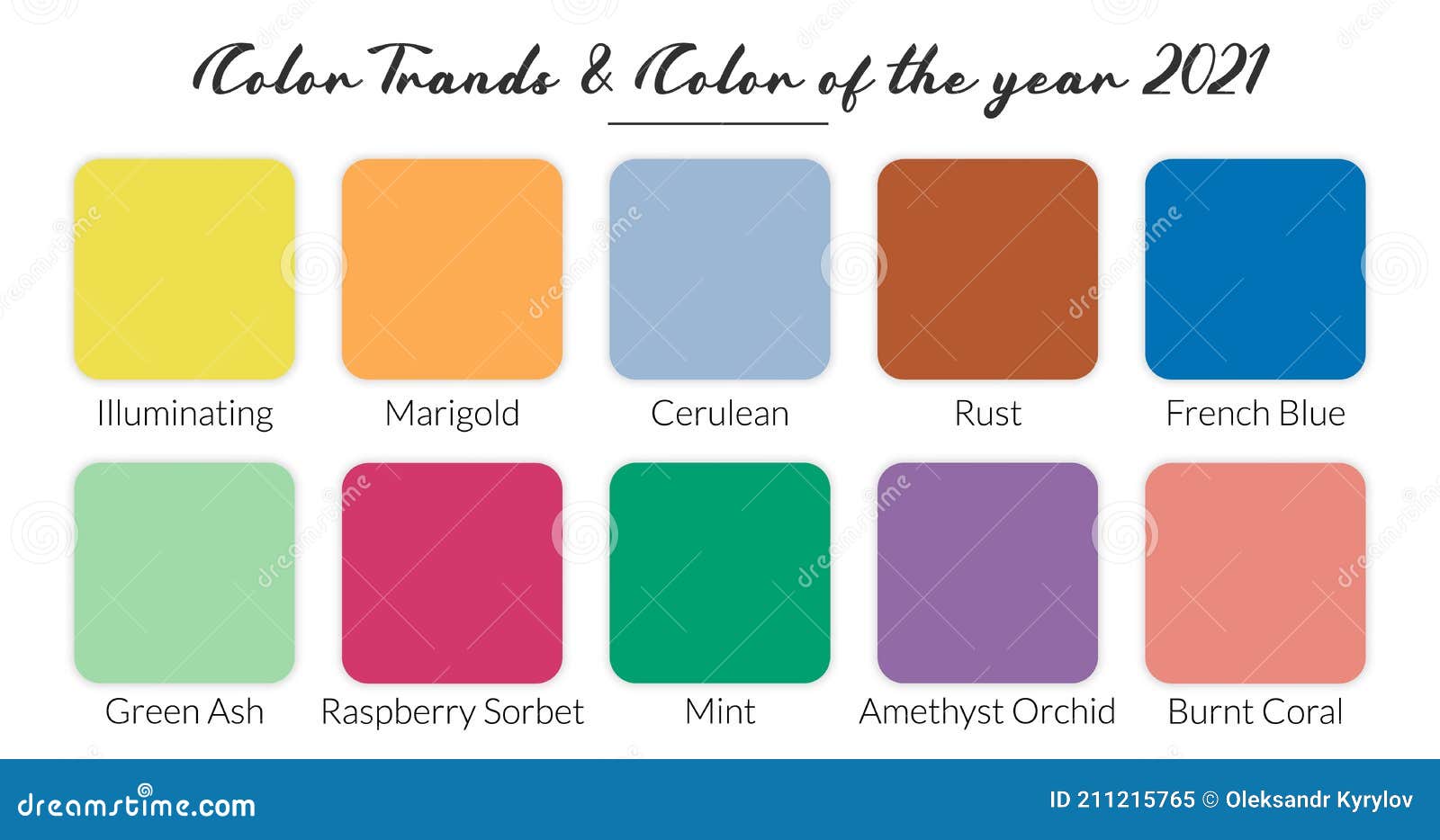 Fashion Color Trend 2021. an Example of a Color Palette. Forecast of ...