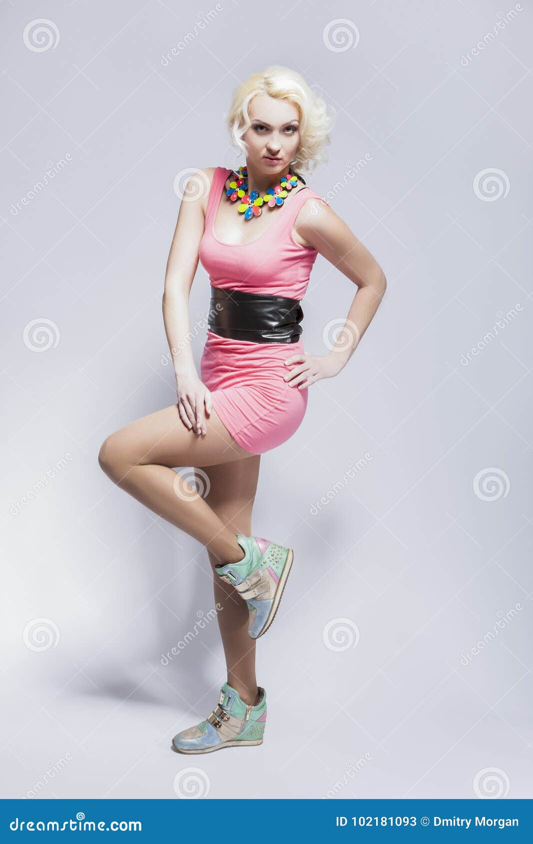 Fashion Concepts Portrait Of Caucasian Blond Female Stock Image