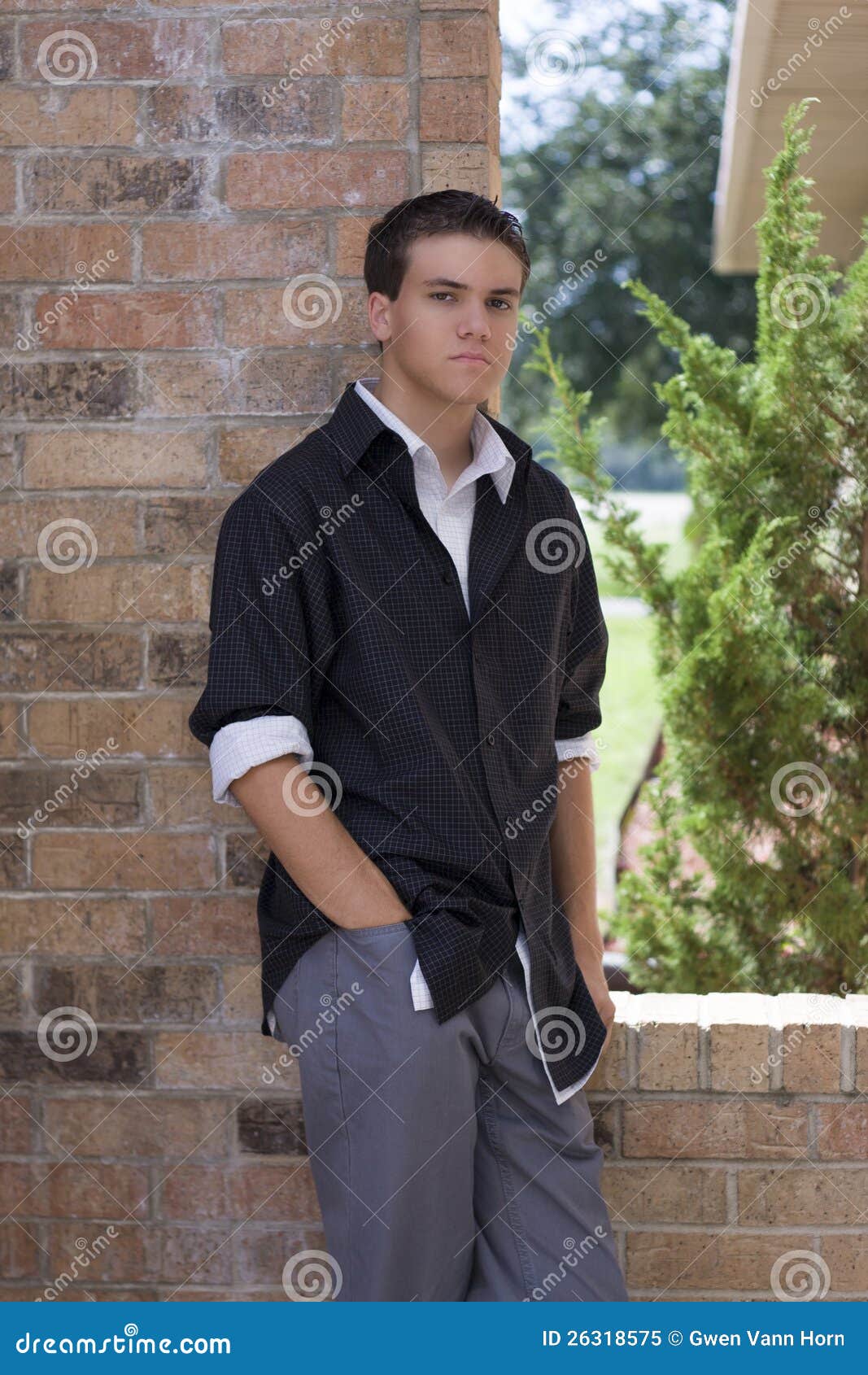 Fashion Conscious Young Man Stock Image - Image of bricks, young: 26318575