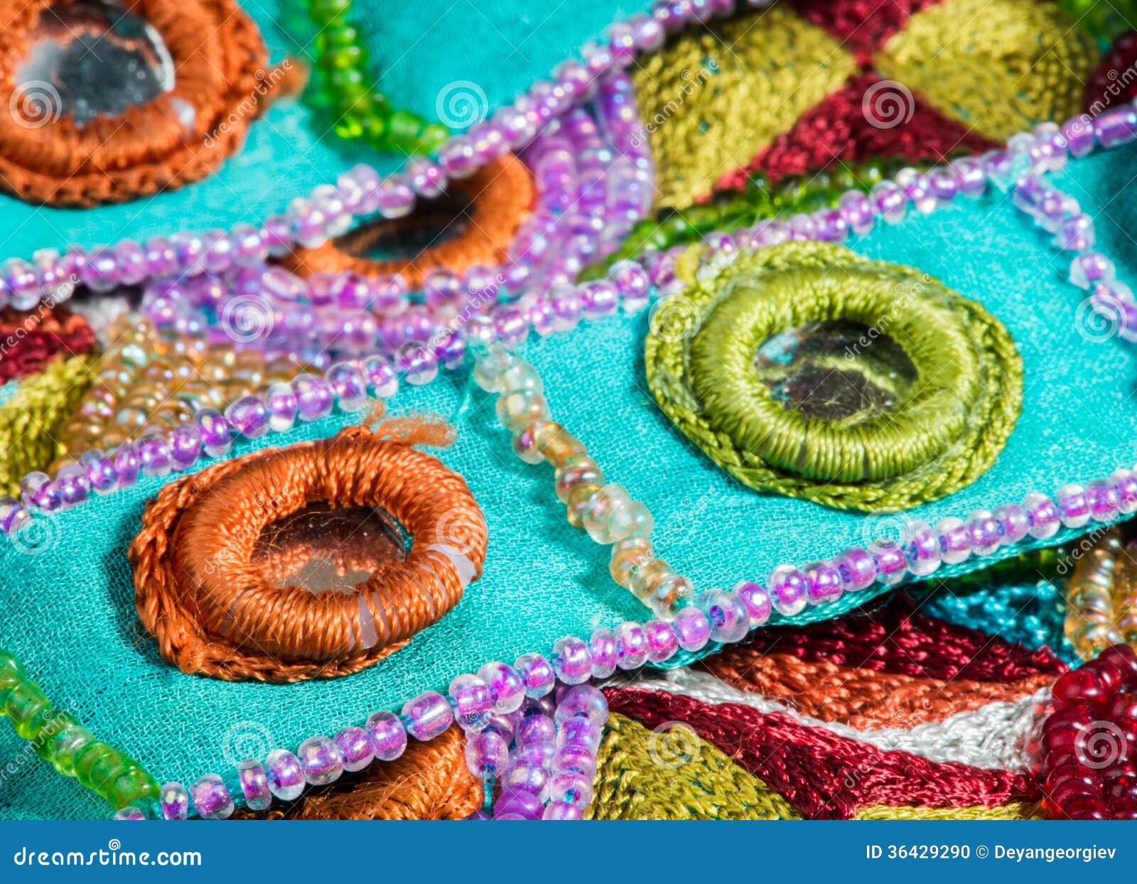 Fashion Design Elements on Fabric Stock Photo - Image of colorful ...