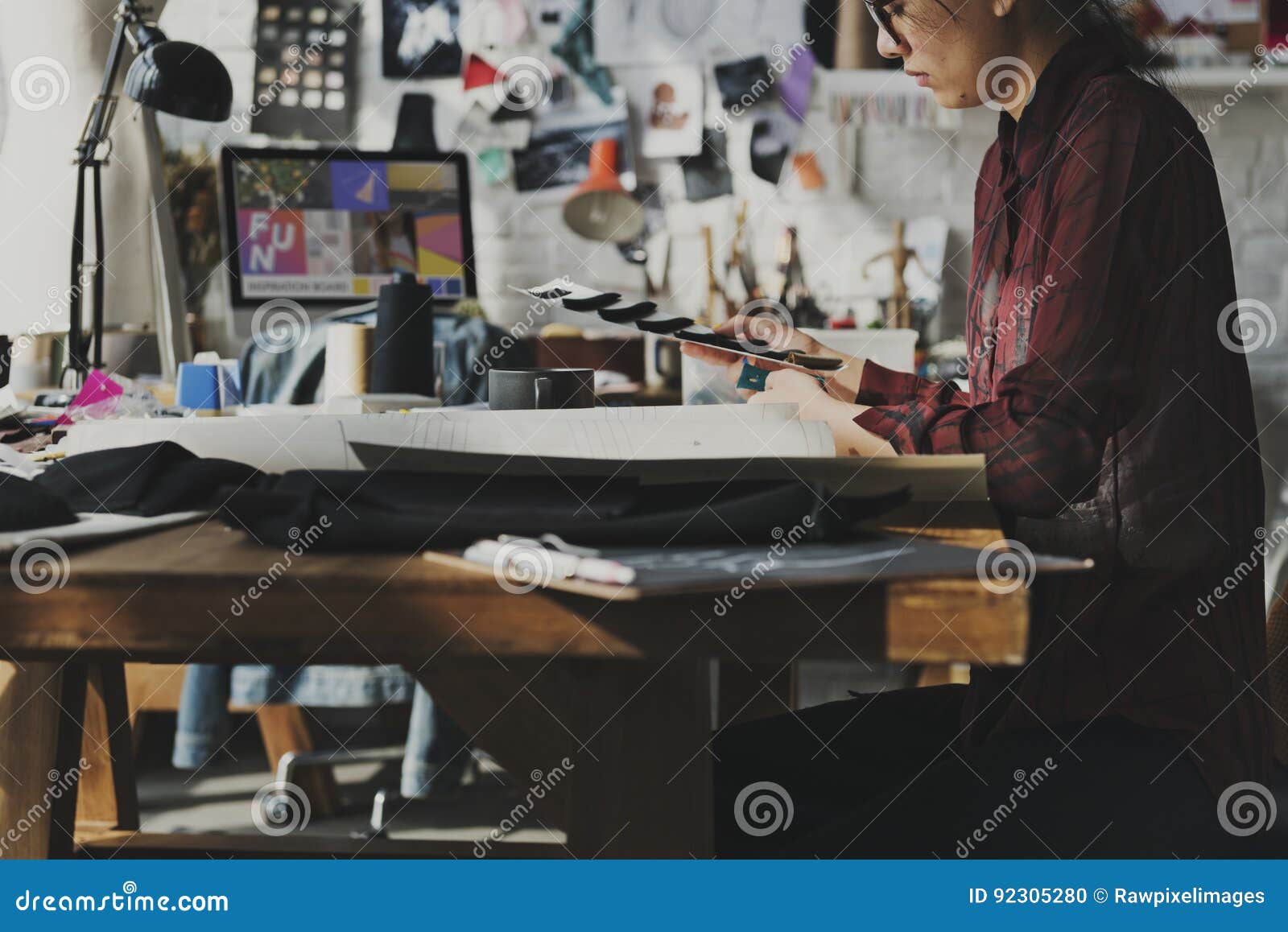 Fashion Design Materials Selection Concept Stock Photo - Image of ...