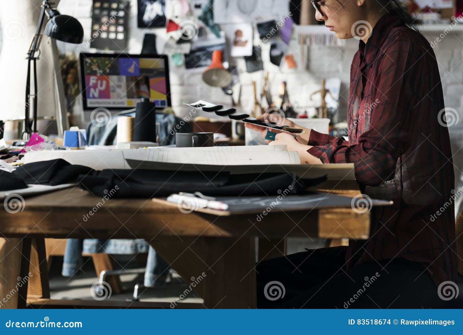 Fashion Design Materials Selection Concept Stock Photo - Image of ...
