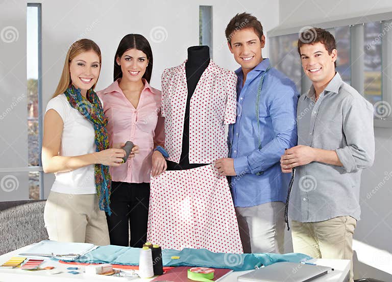 Fashion Design Team in a Studio Stock Photo - Image of fabric, bust ...