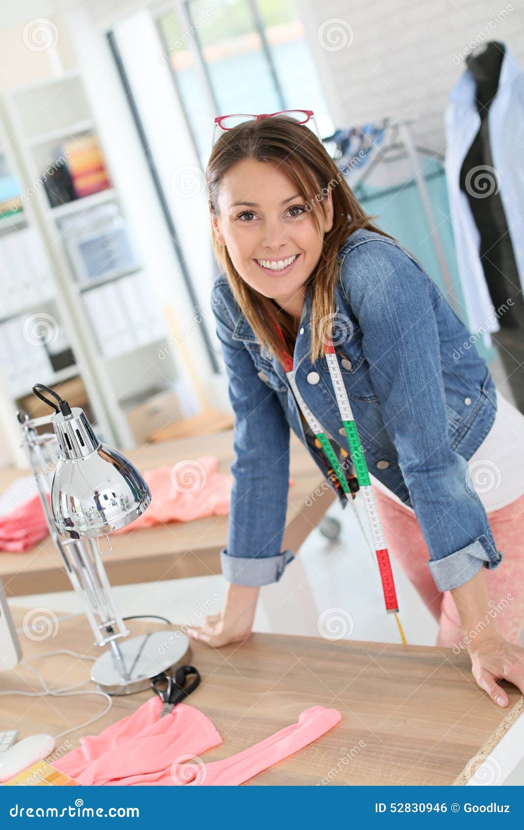 Fashion Designer at Her Own Studio Stock Photo - Image of occupation ...