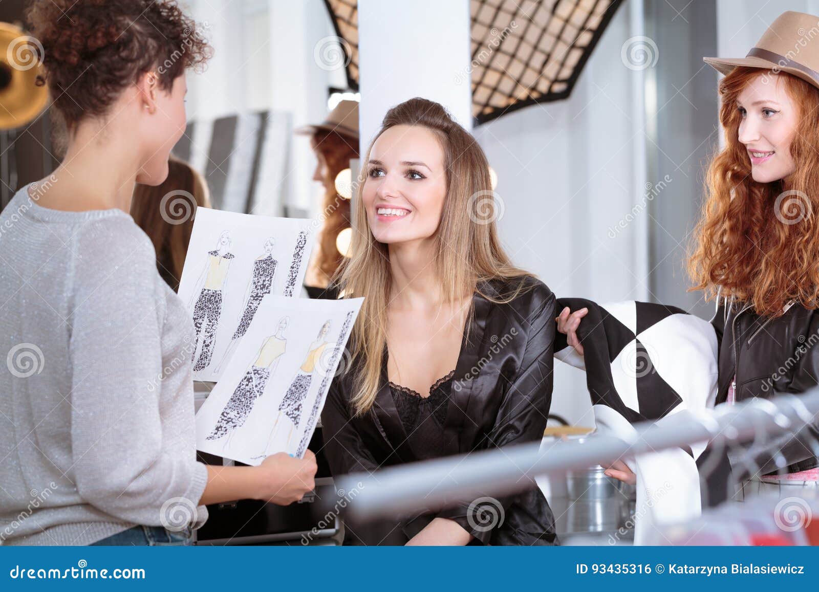 Fashion Designer and Professional Model Stock Photo - Image of ...