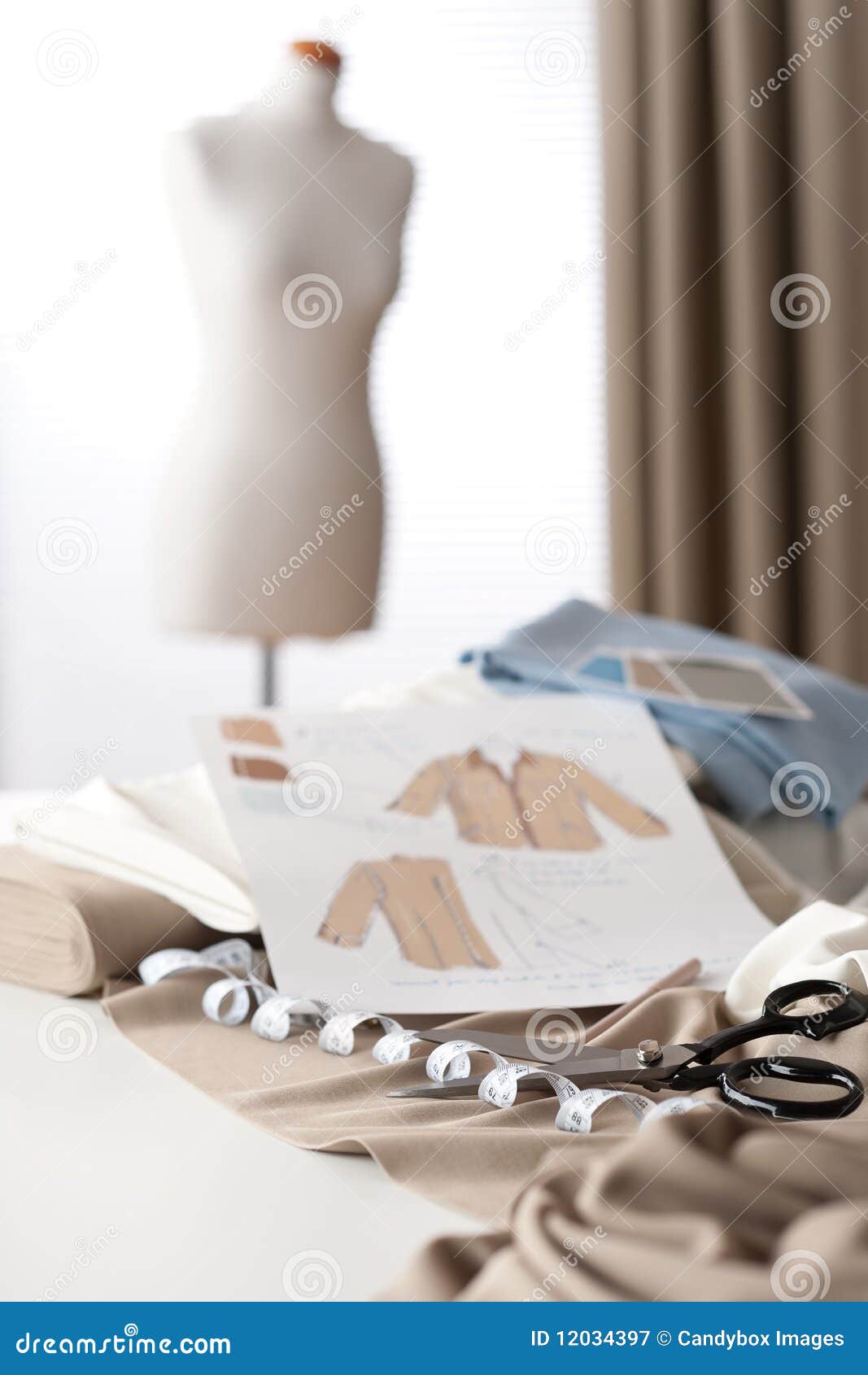 Fashion Designer Studio with Mannequin Stock Image - Image of equipment ...
