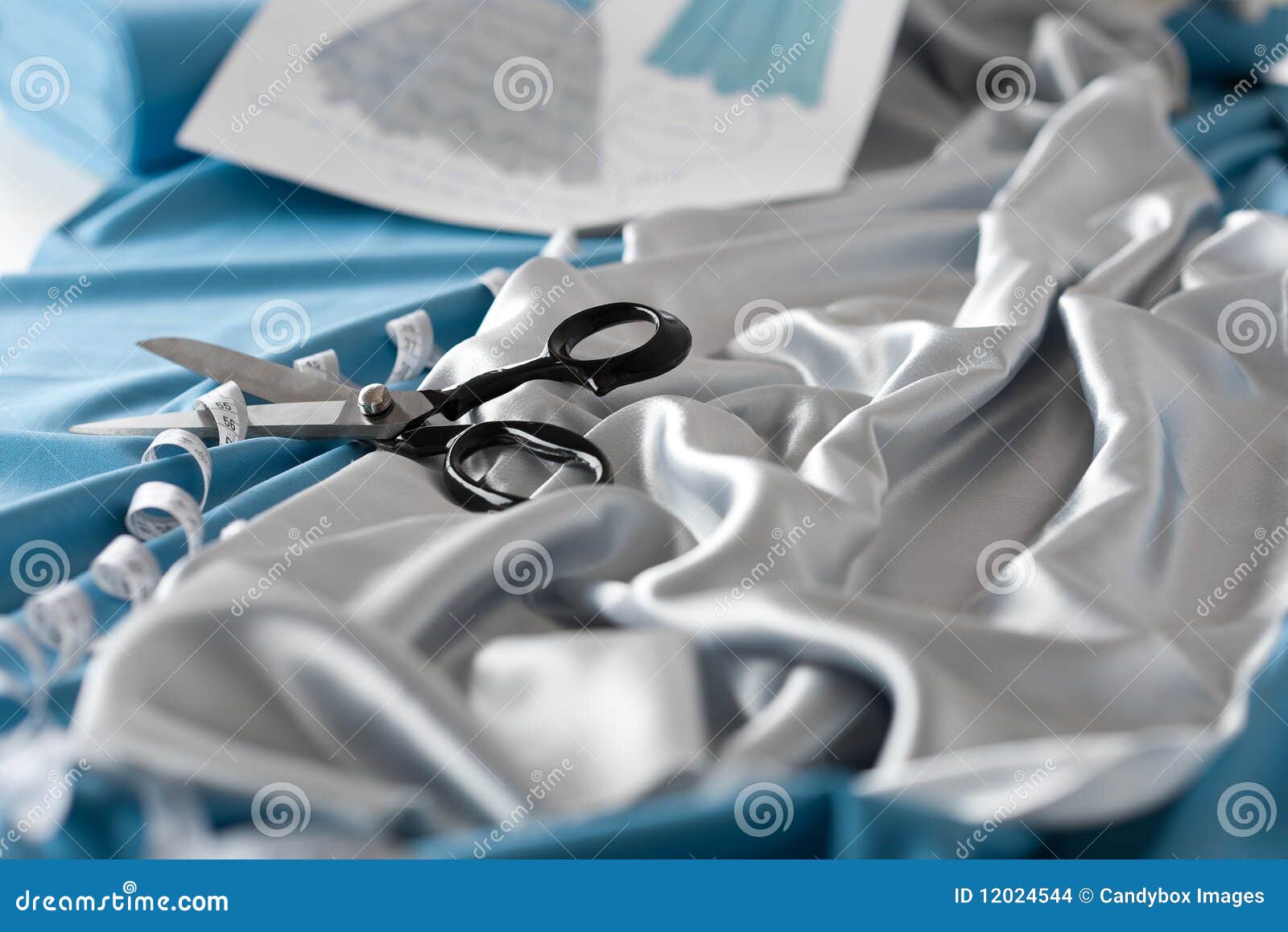 Fashion Designer Studio with Scissors and Tape Stock Photo - Image of ...