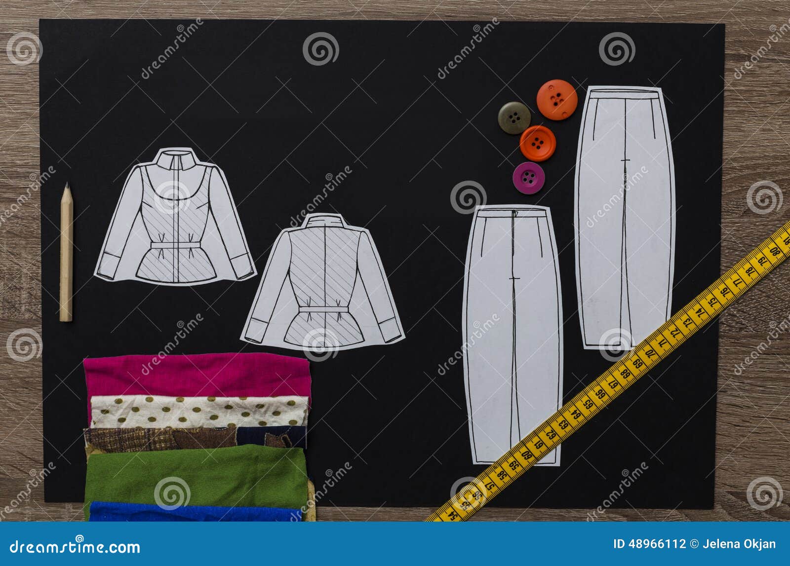 Fashion designer table stock photo. Image of creation - 48966112