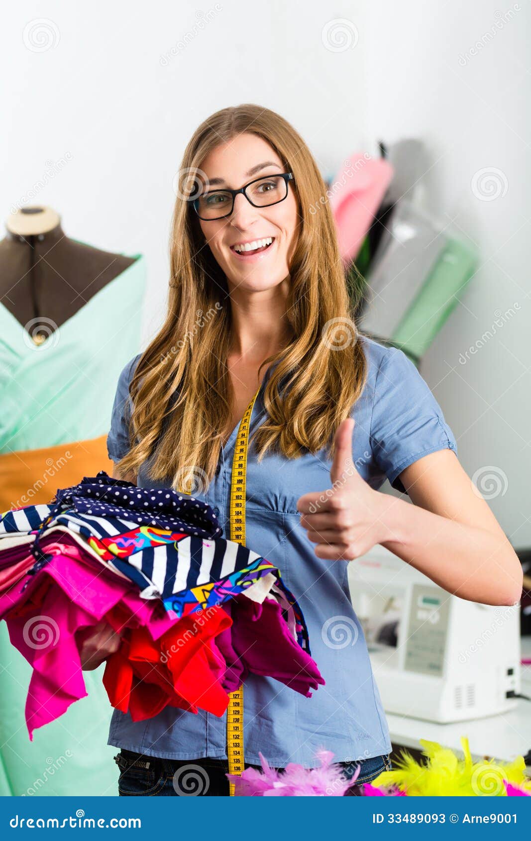 Fashion Designer or Tailor Working in Studio Stock Image - Image of ...