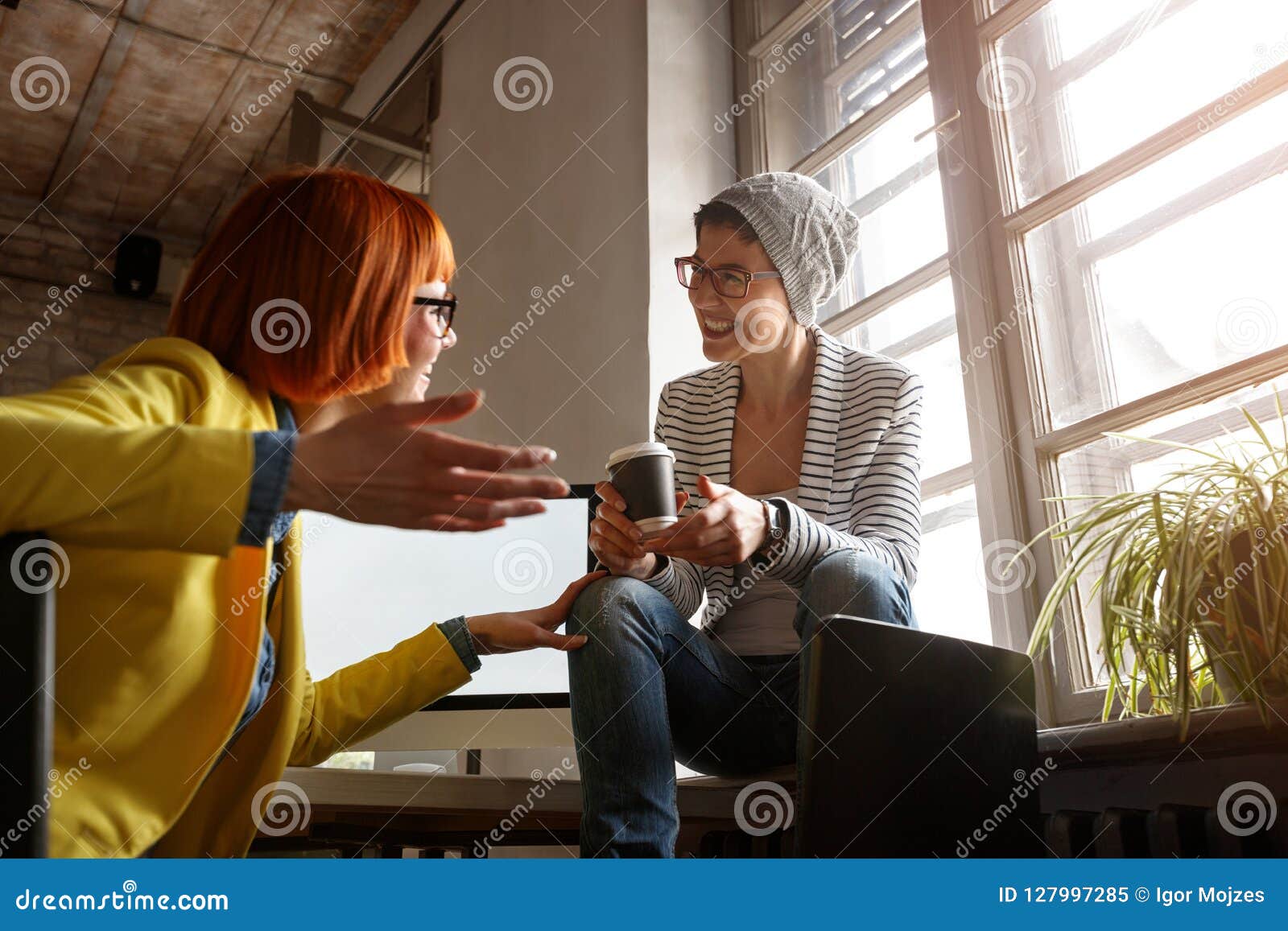 Fashion Designer Talking at Studio Stock Image - Image of caucasian ...